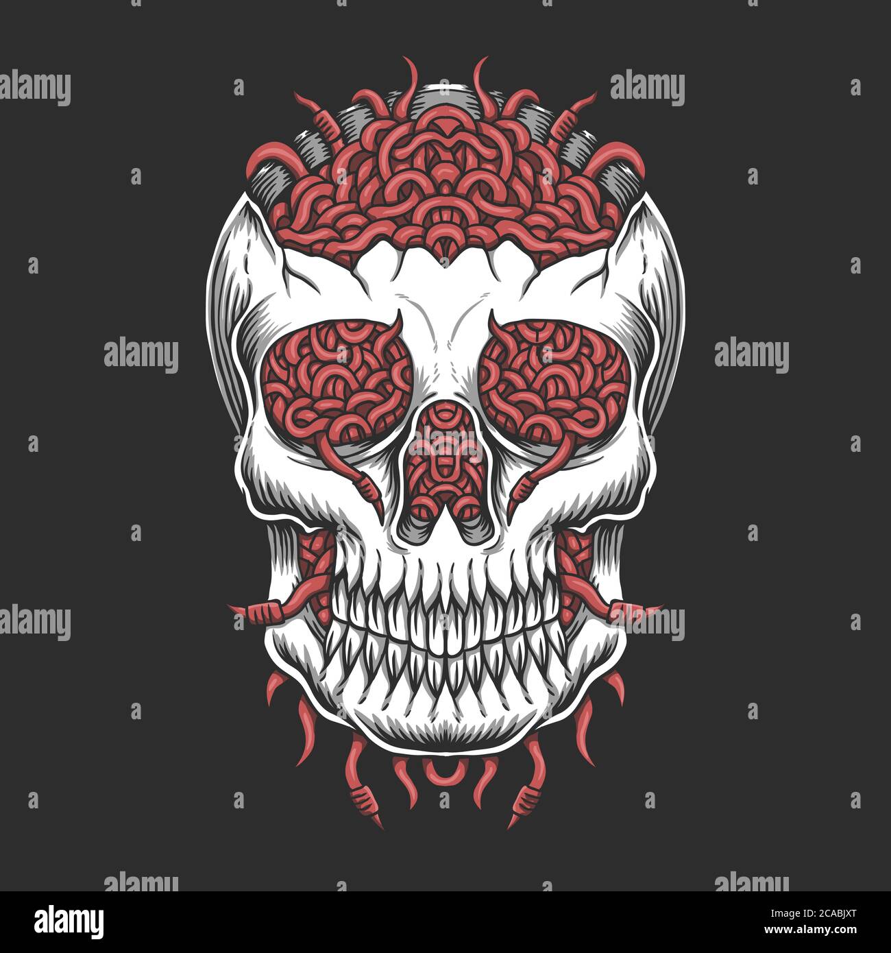 Skull head Worm vector illustration for your company or brand Stock ...