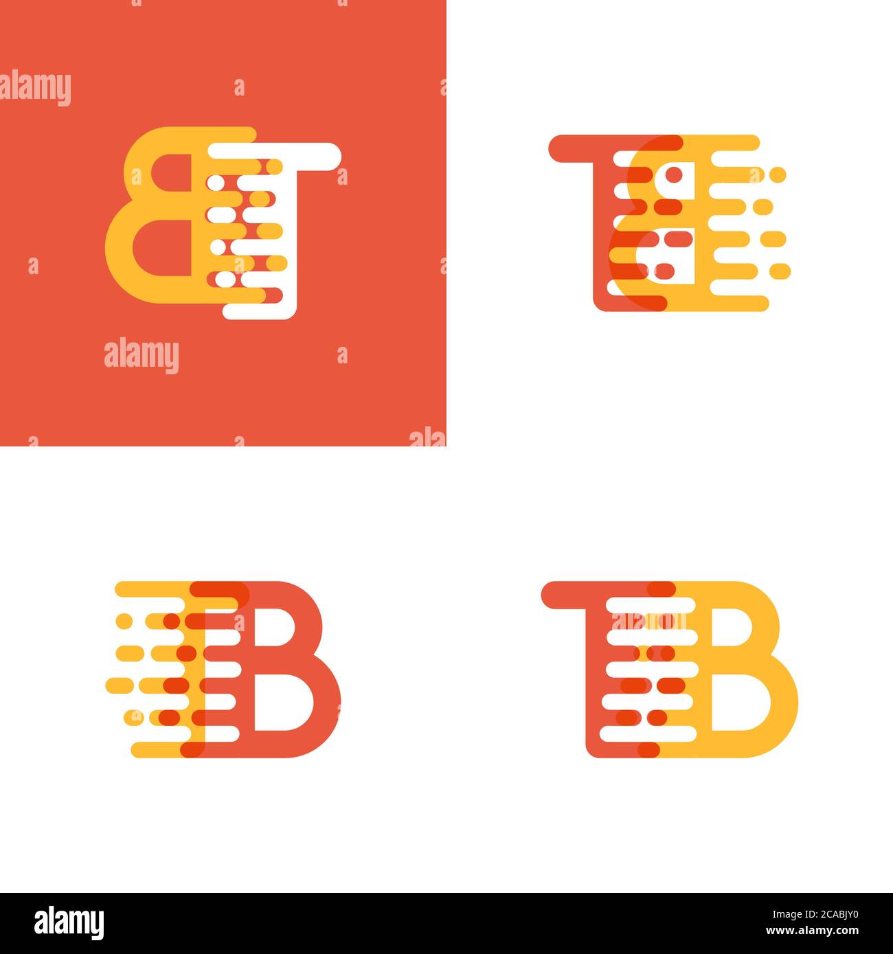 TB letters logo with accent speed soft orange and yellow Stock Vector ...