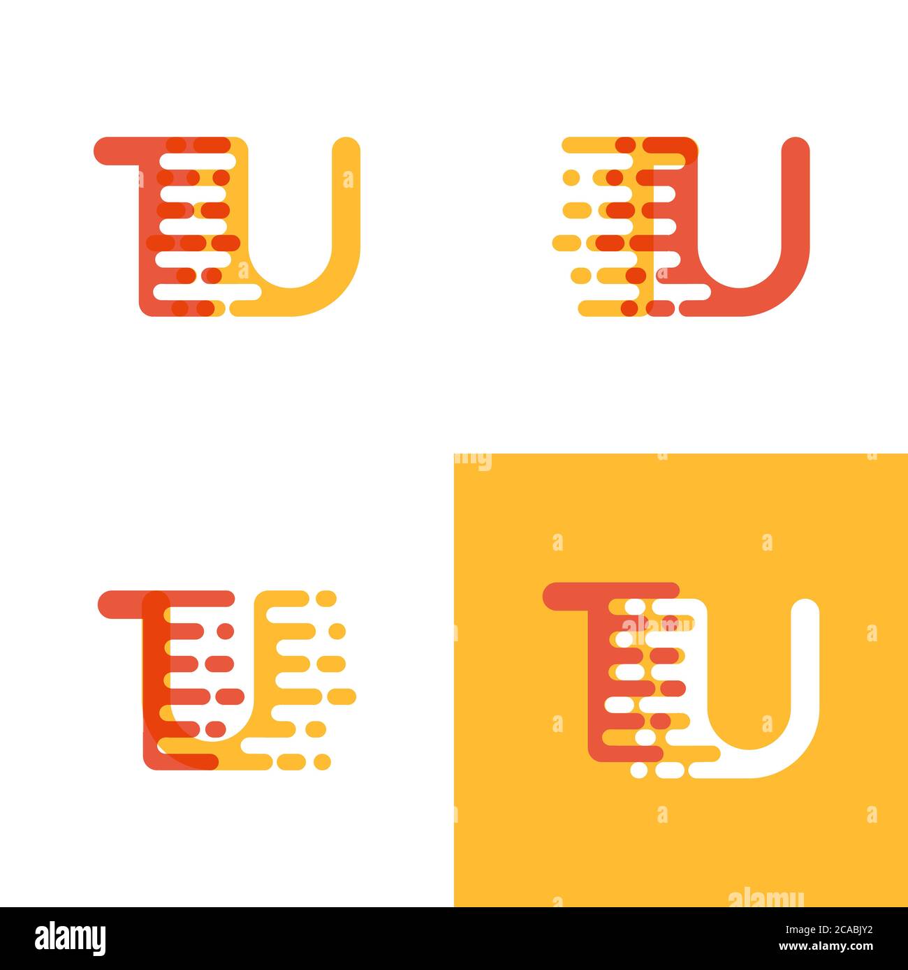 TU letters logo with accent speed soft orange and yellow Stock Vector ...