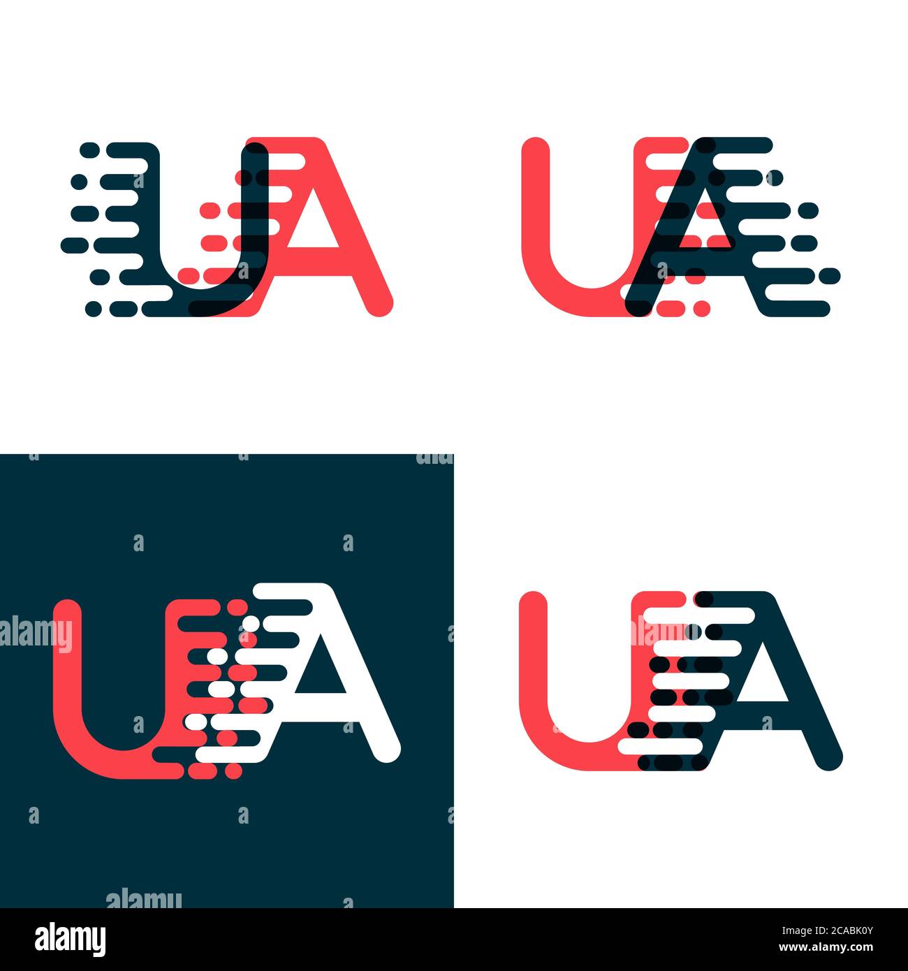 UA letters logo with accent speed dark red and dark blue Stock Vector ...