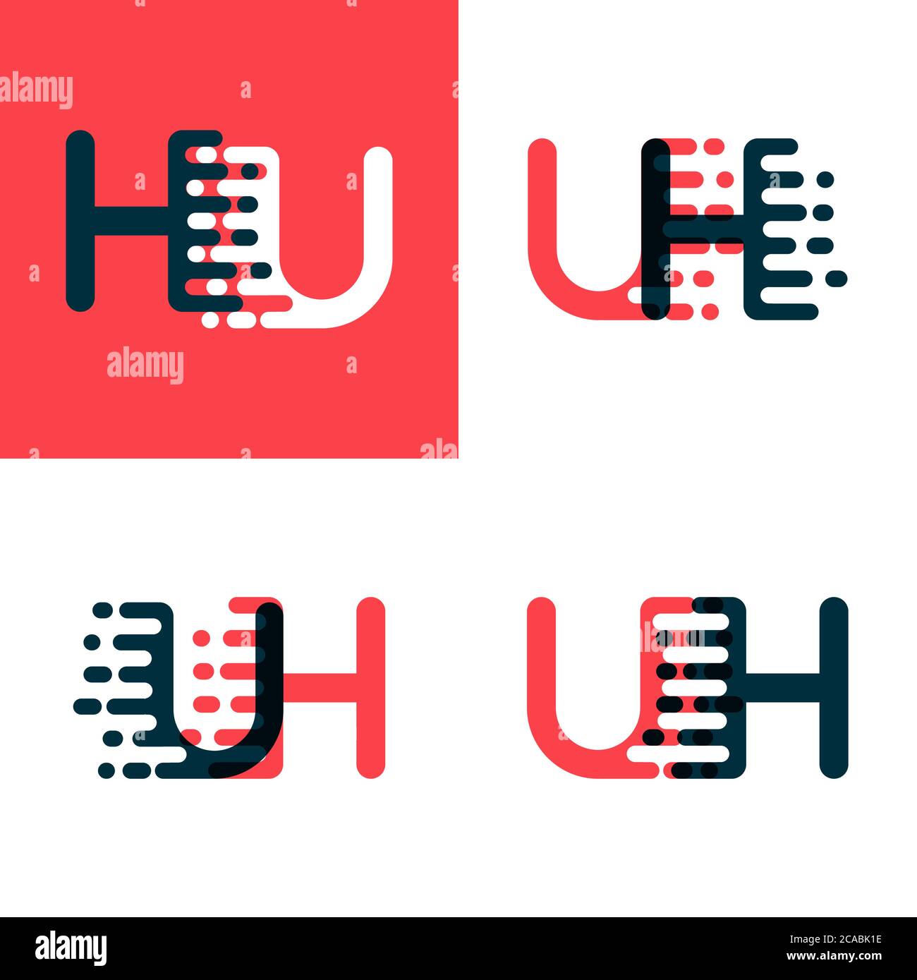 UH letters logo with accent speed dark red and dark blue Stock Vector ...