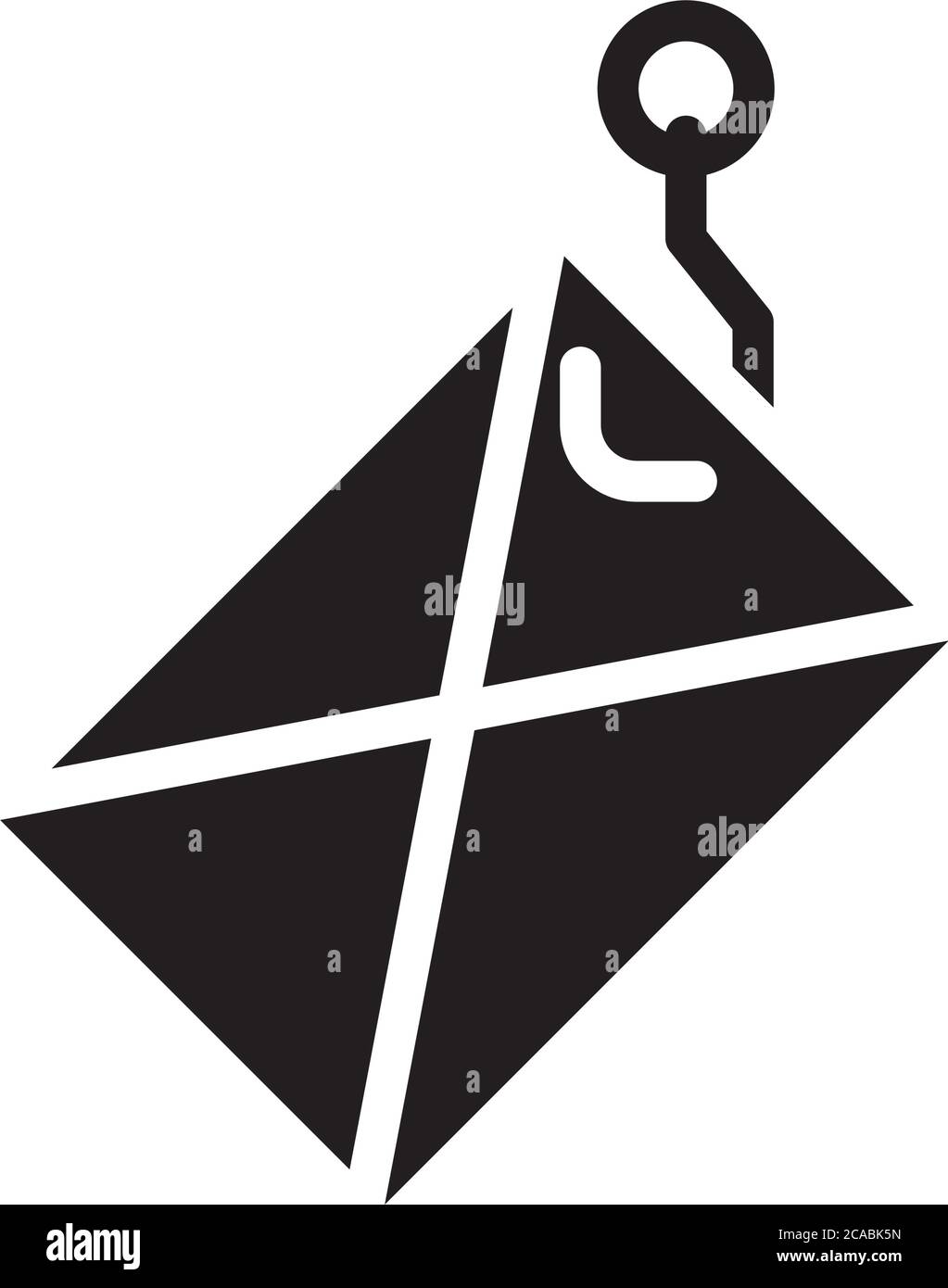 cyber security concept, hook with envelope icon over white background ...