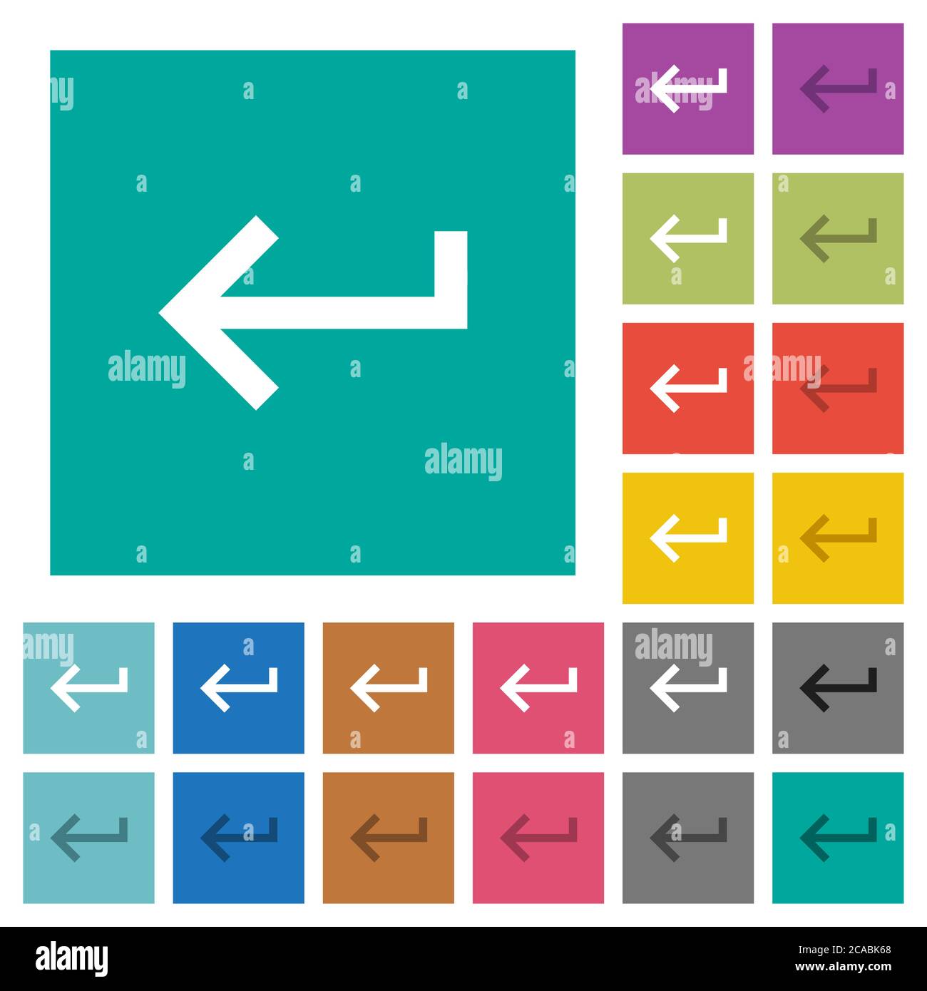 Keyboard return multi colored flat icons on plain square backgrounds ...