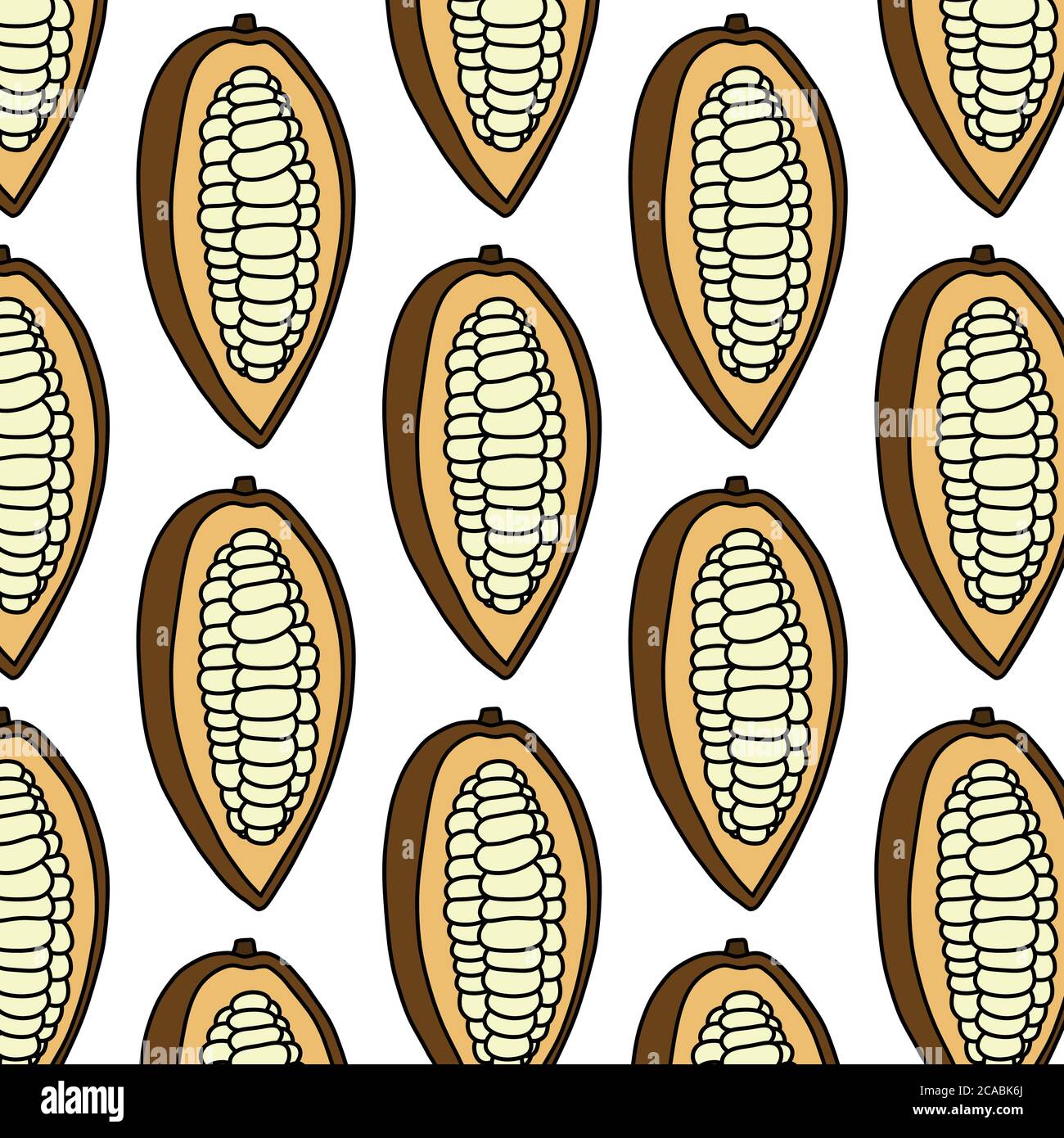 cacao fruit seamless doodle pattern, vector illustration Stock Vector ...