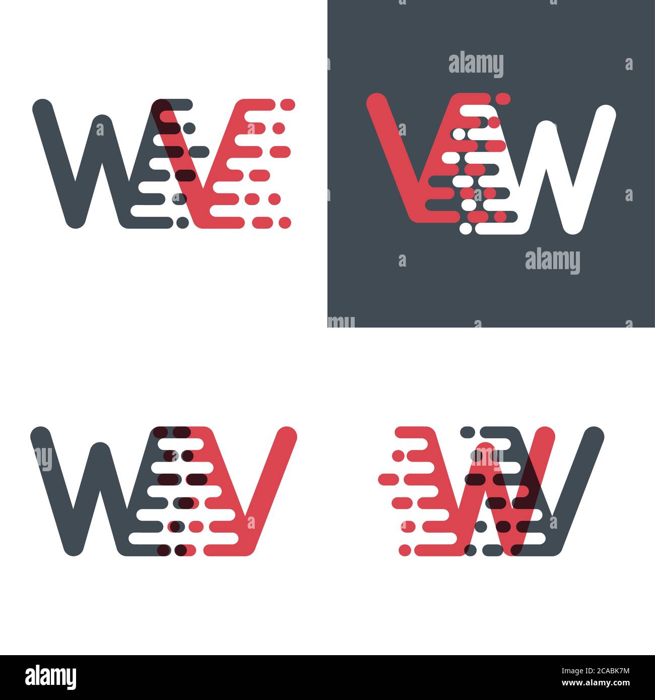 WV letters logo with accent speed pink and dark gray Stock Vector Image ...