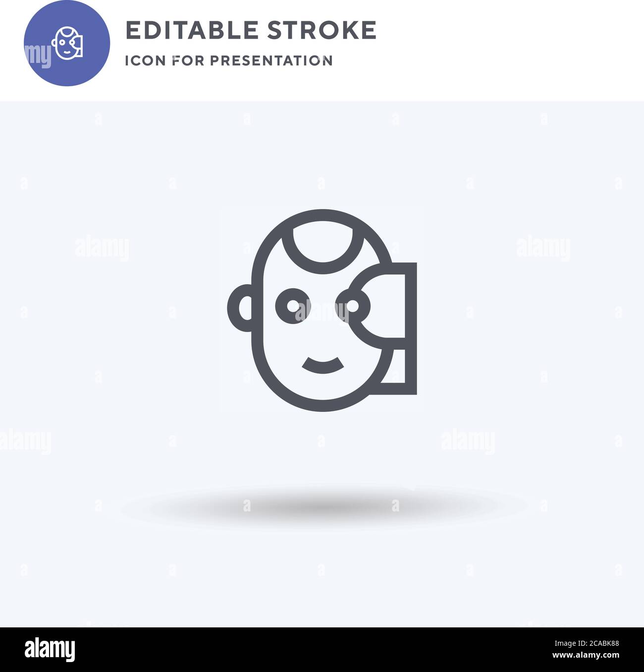 Cyborg icon vector, filled flat sign, solid pictogram isolated on white ...