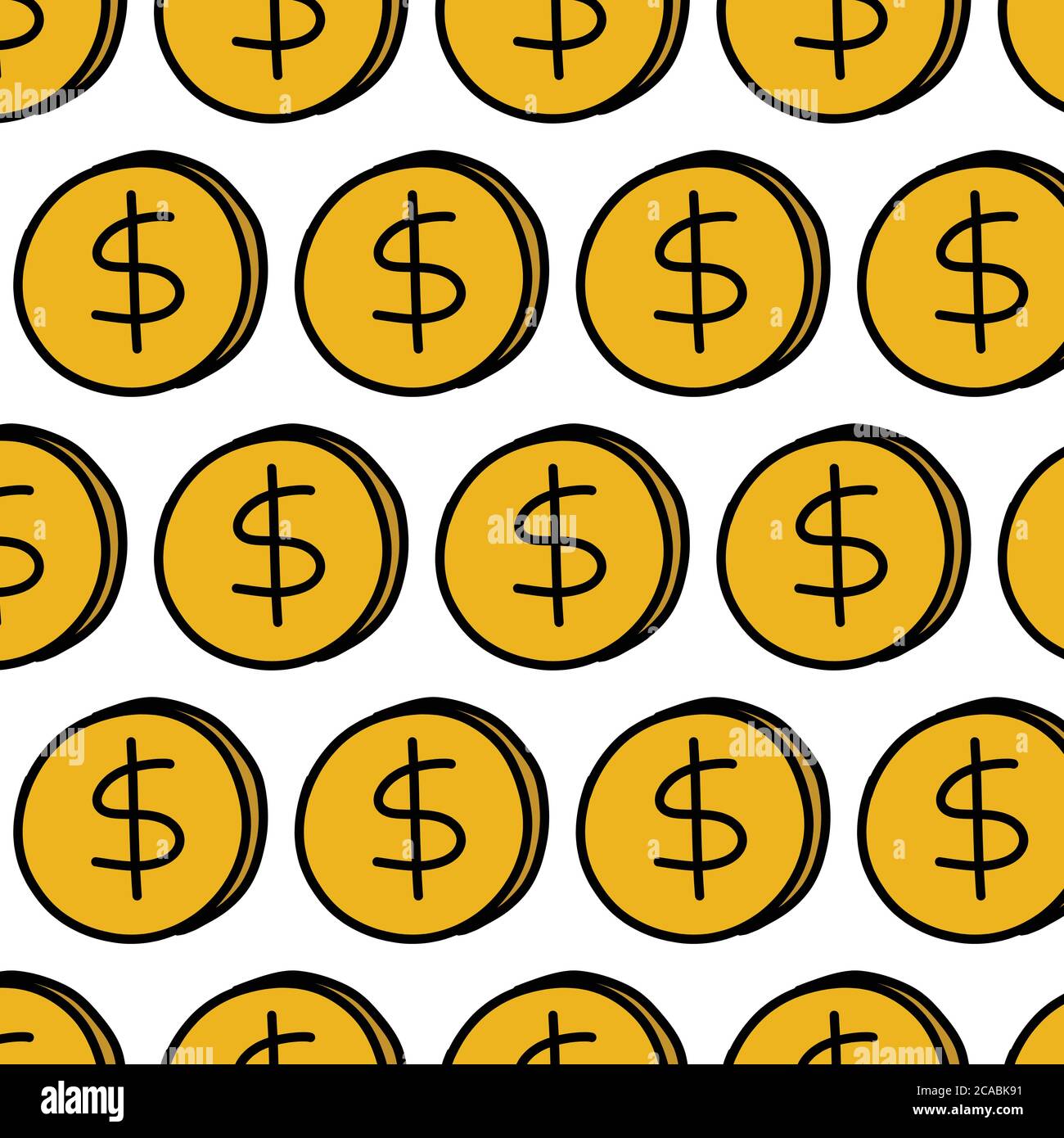 coin seamless doodle pattern, vector illustration Stock Vector Image ...