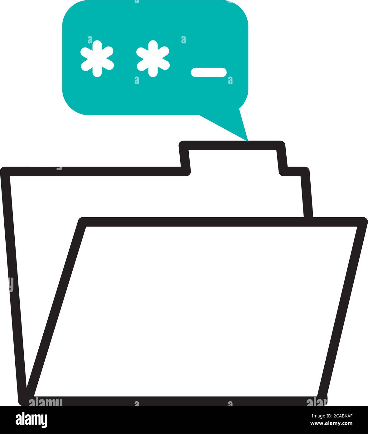 cyber security concept, file folder with speech bubble with password ...