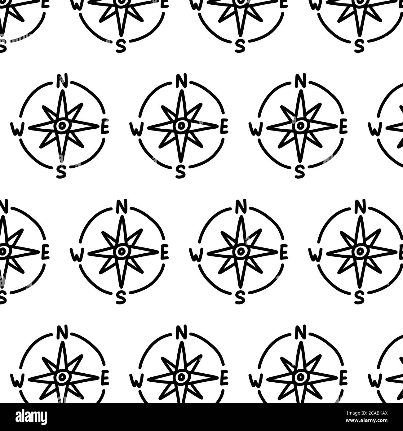 compass seamless doodle pattern, vector illustration Stock Vector Image ...