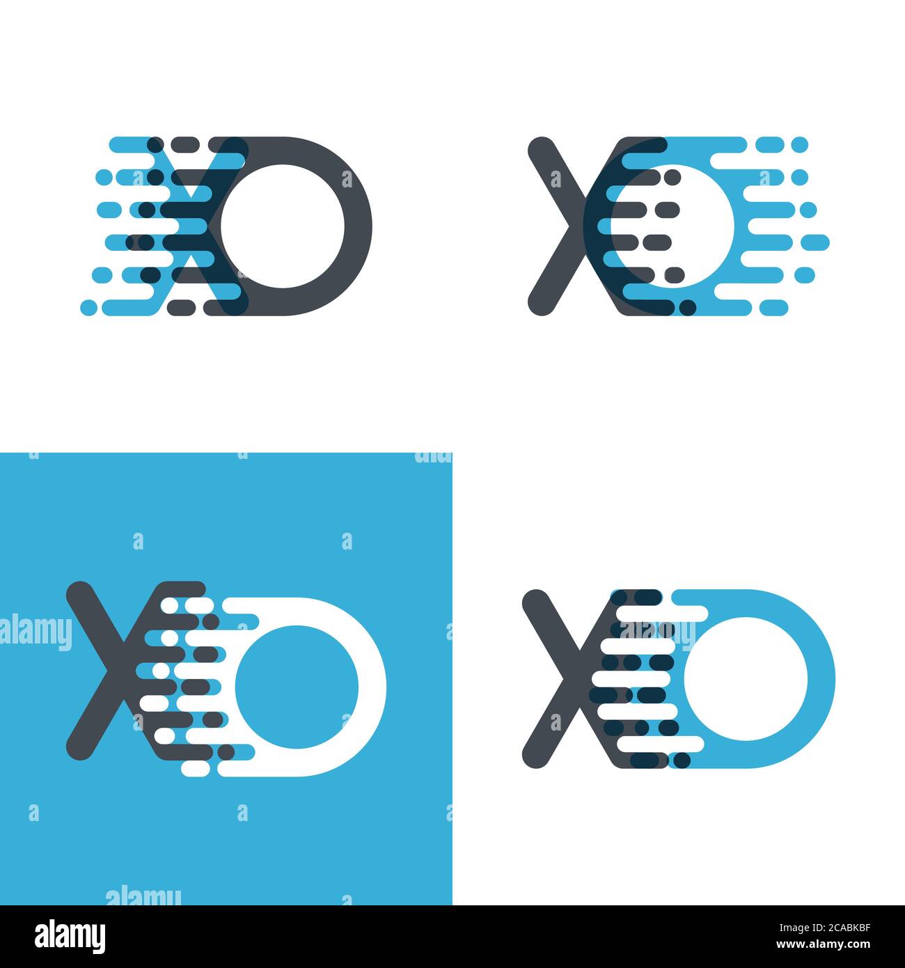 XO letters logo with accent speed soft blue and soft gray Stock Vector ...