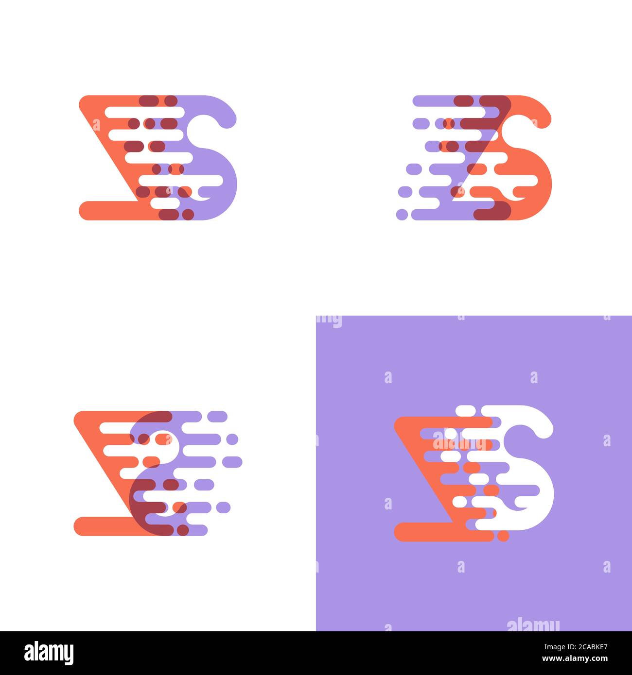 ZS letters logo with accent speed orange and lavender Stock Vector ...