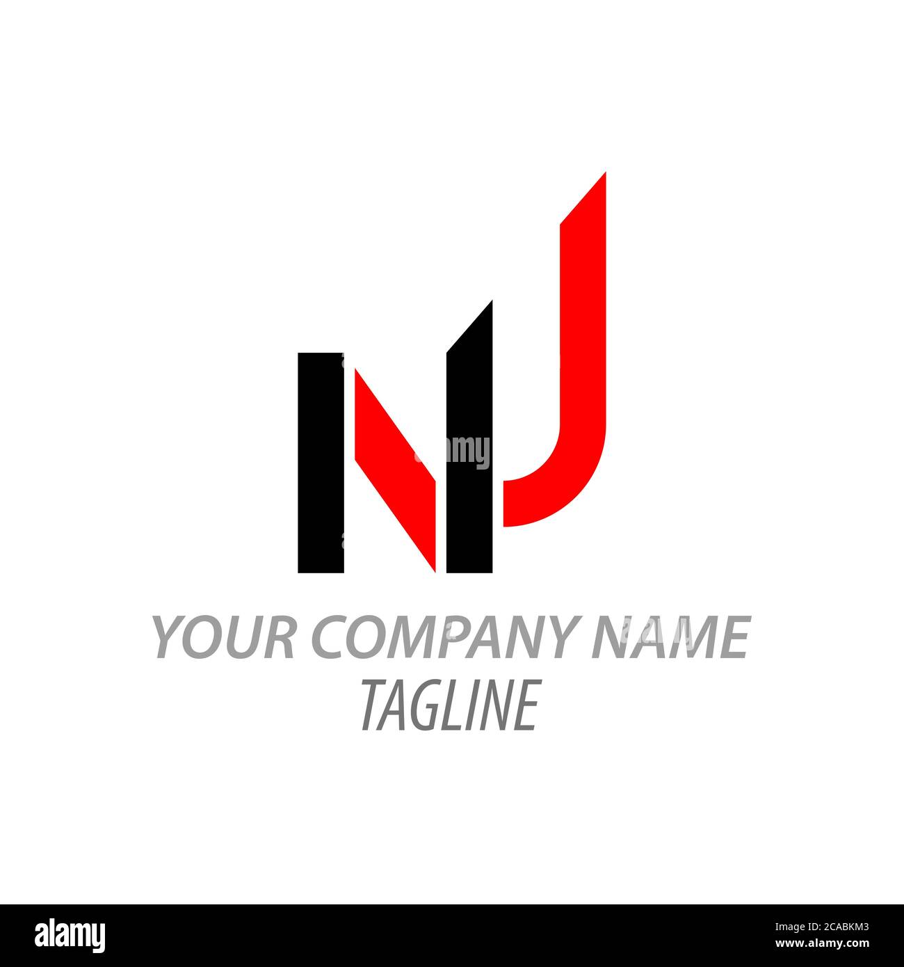 NU uppercase simple red and black line logo letter Stock Vector Image ...