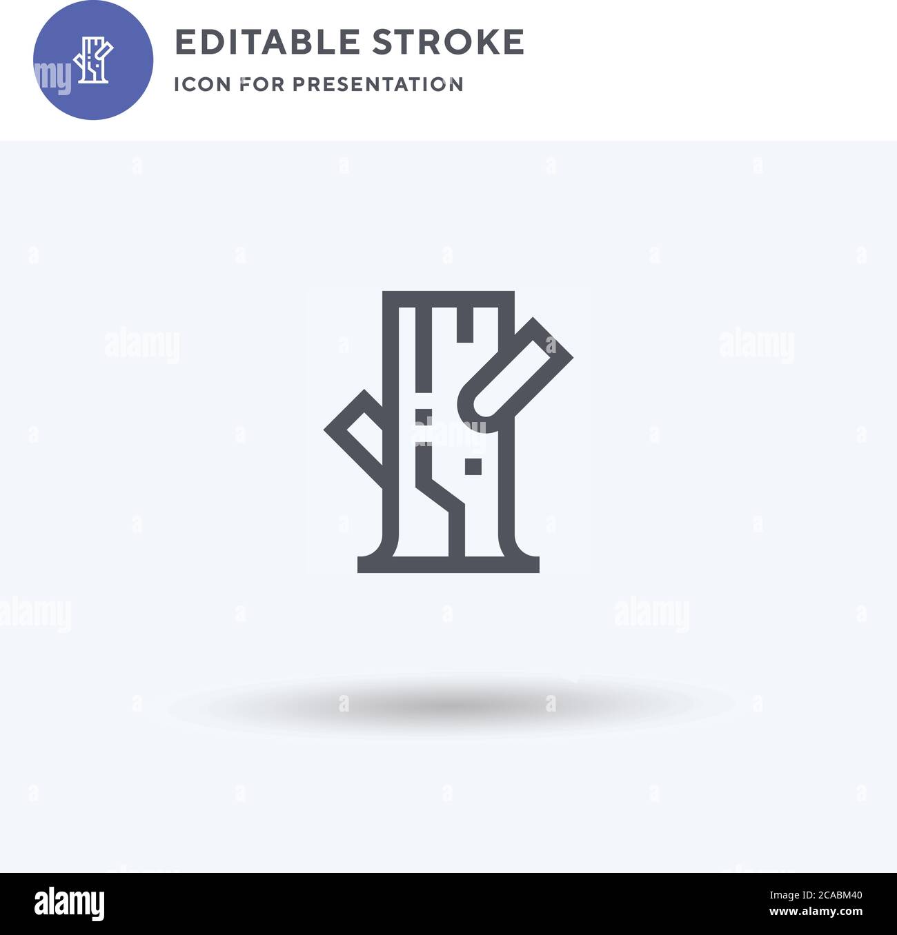 Stump icon vector, filled flat sign, solid pictogram isolated on white ...