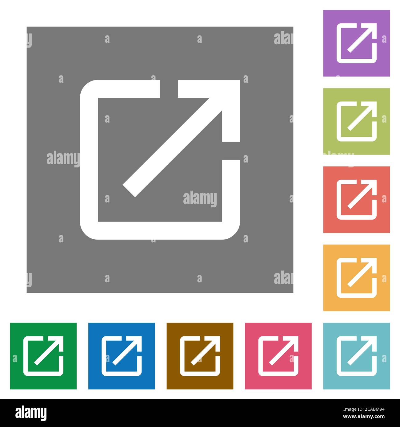 Open in new window flat icons on simple color square backgrounds Stock Vector Image & Art - Alamy