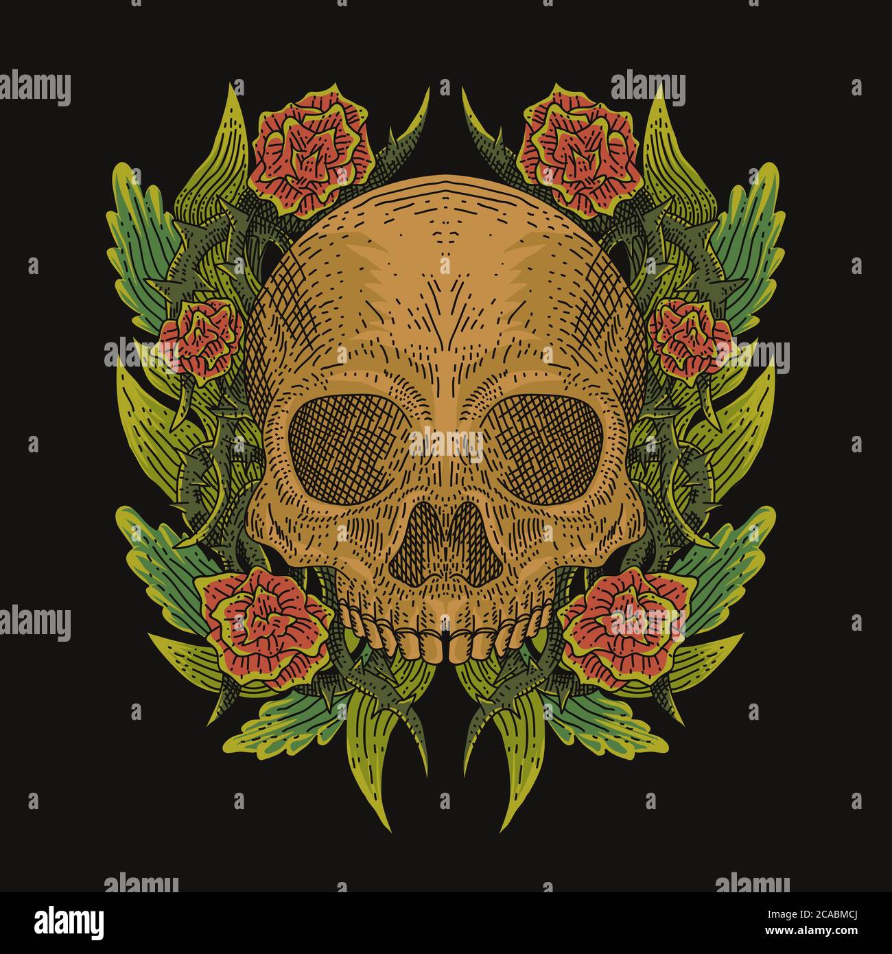 skull decoration vector illustration for your company or brand Stock ...