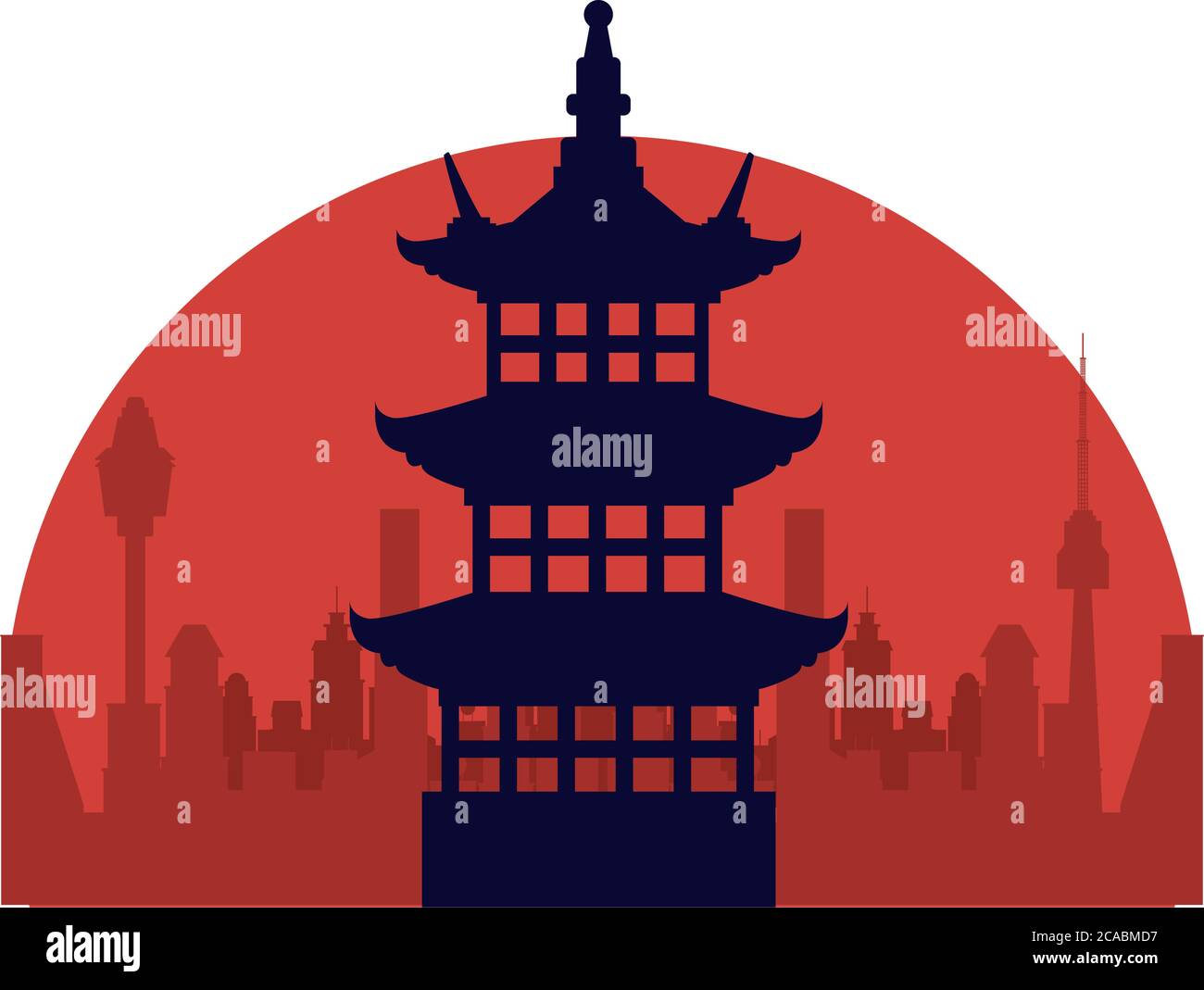 Osaka castle japan Stock Vector Images - Alamy