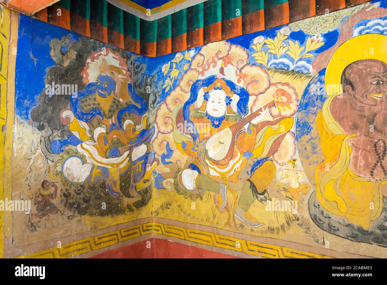 Himalayan temple wall painting hi-res stock photography and images - Alamy