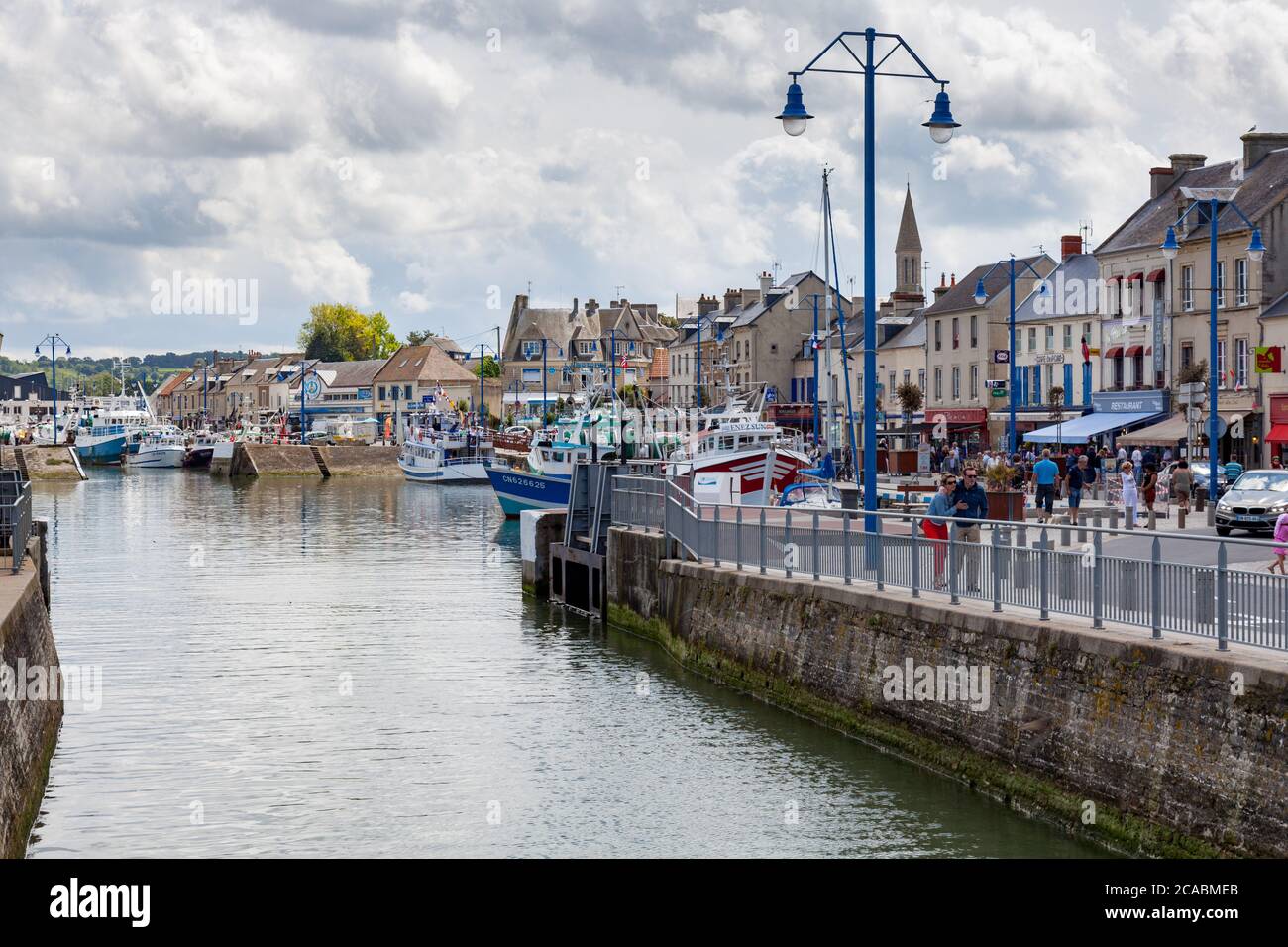 The pretty fishing village of Port-en-Bessin, Normandy, France Stock ...