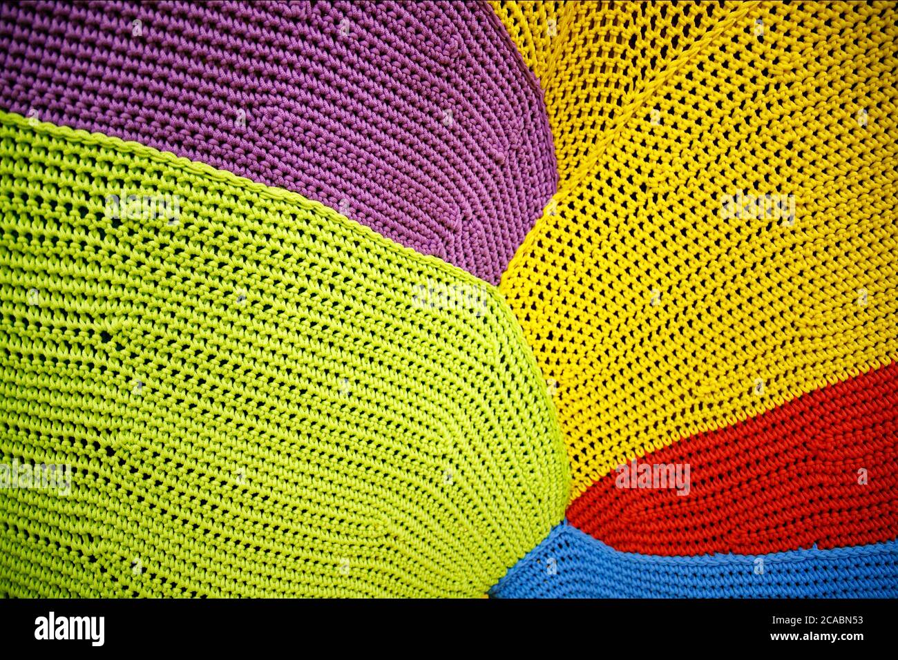 Crochet pattern, a close up of a simple colorful knitting pattern for ...