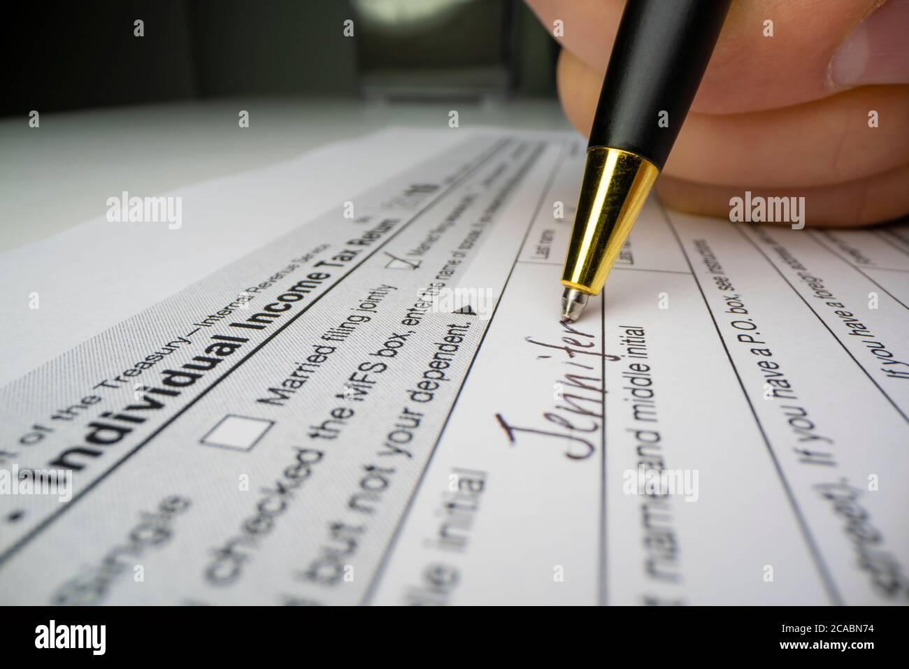 Tax form 1040 close up hi-res stock photography and images - Alamy