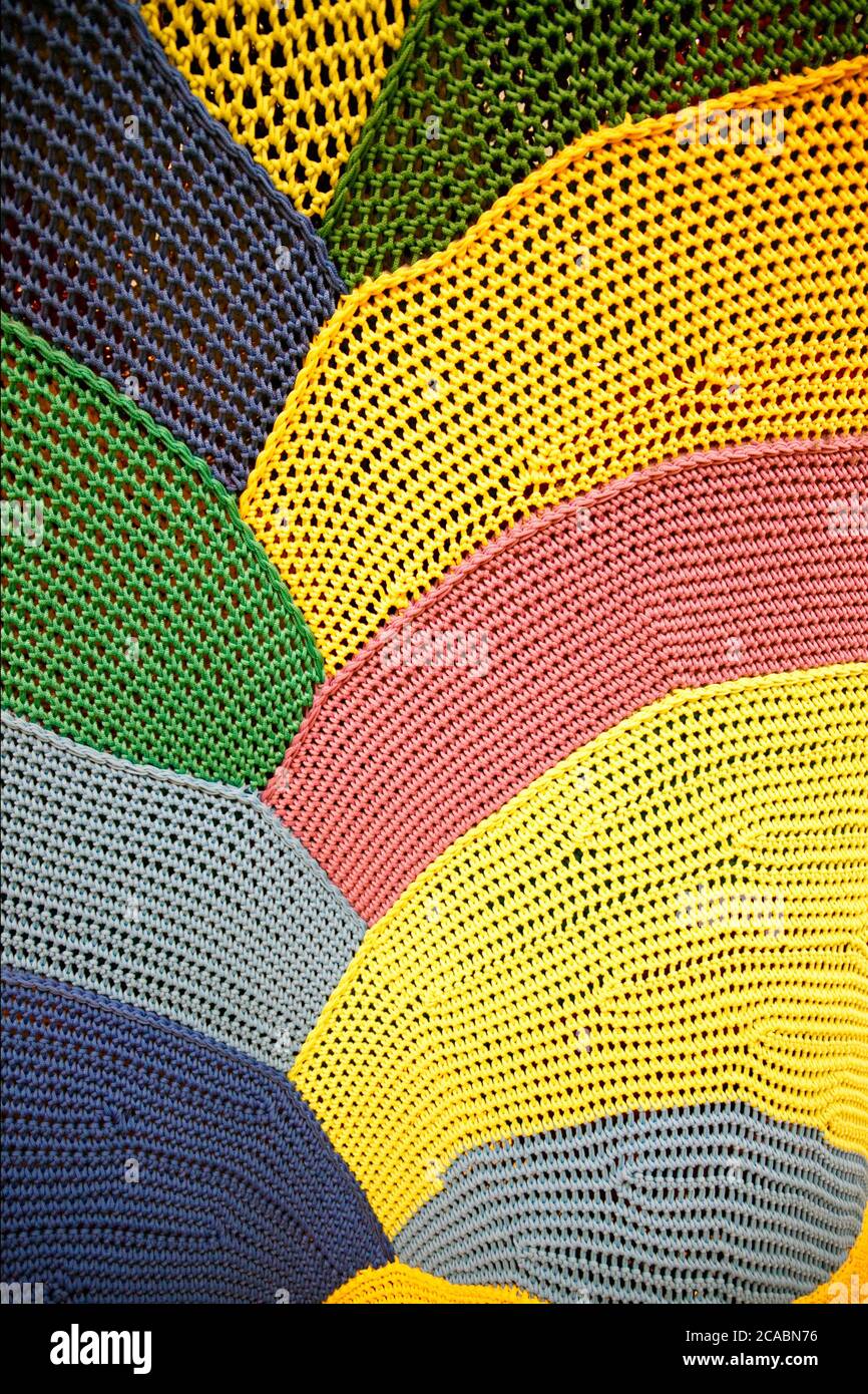 Crochet pattern, a close up of a simple colorful knitting pattern for ...