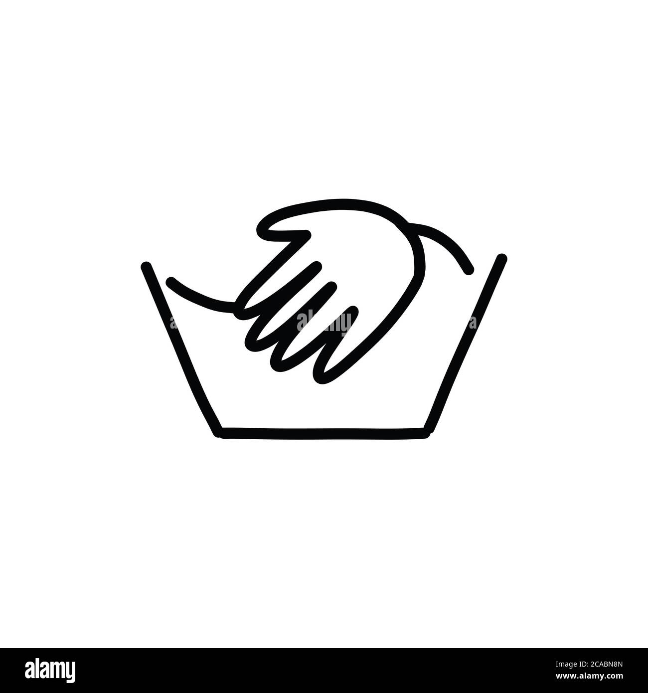 hand wash laundry doodle icon, vector illustration Stock Vector Image ...