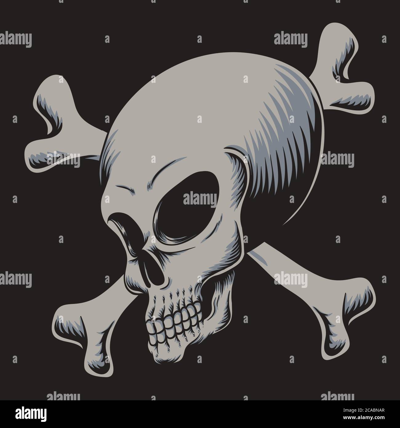 Alien skull crossed bone vector illustration for your company or brand ...