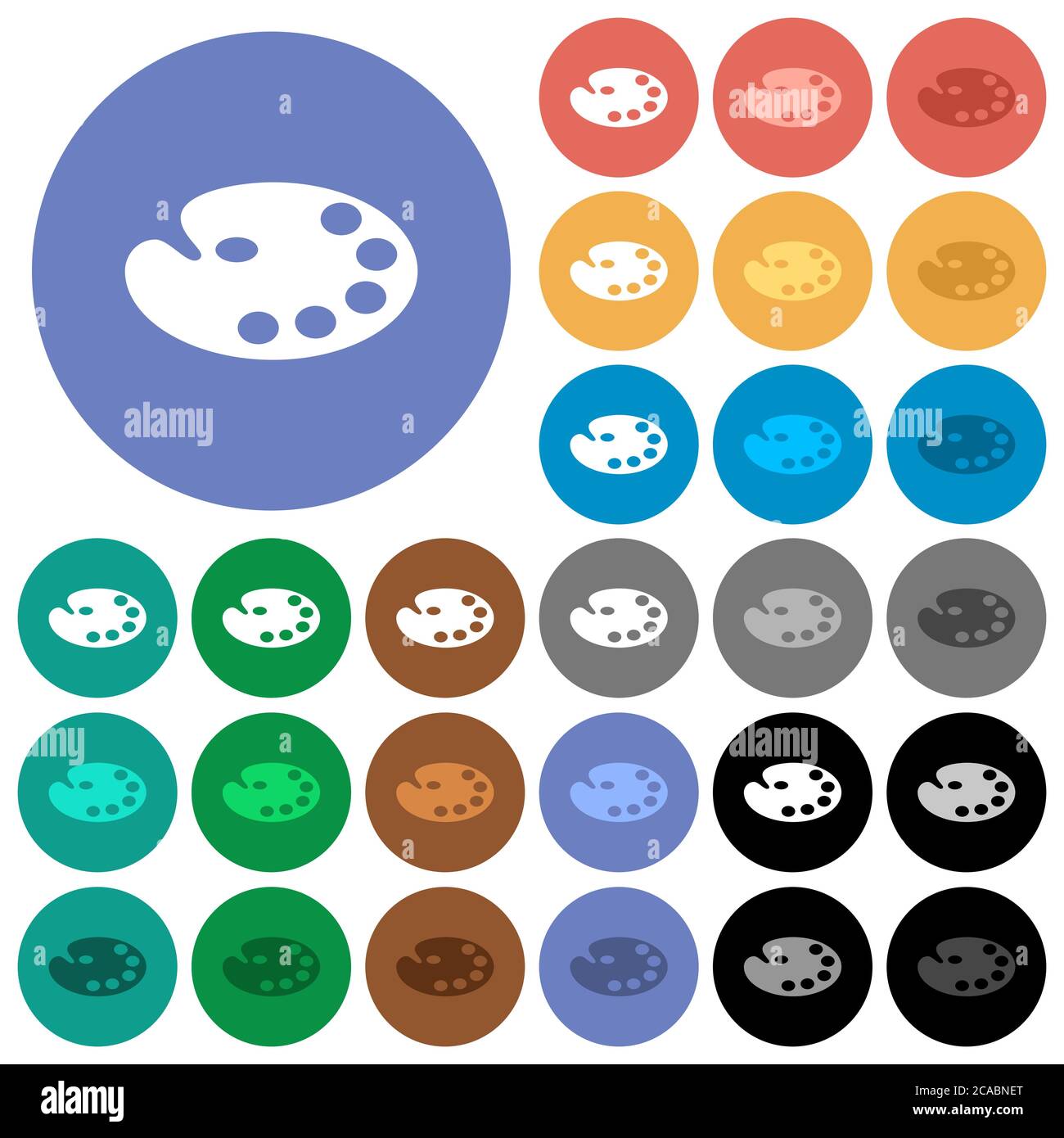 Color palette multi colored flat icons on round backgrounds. Included ...