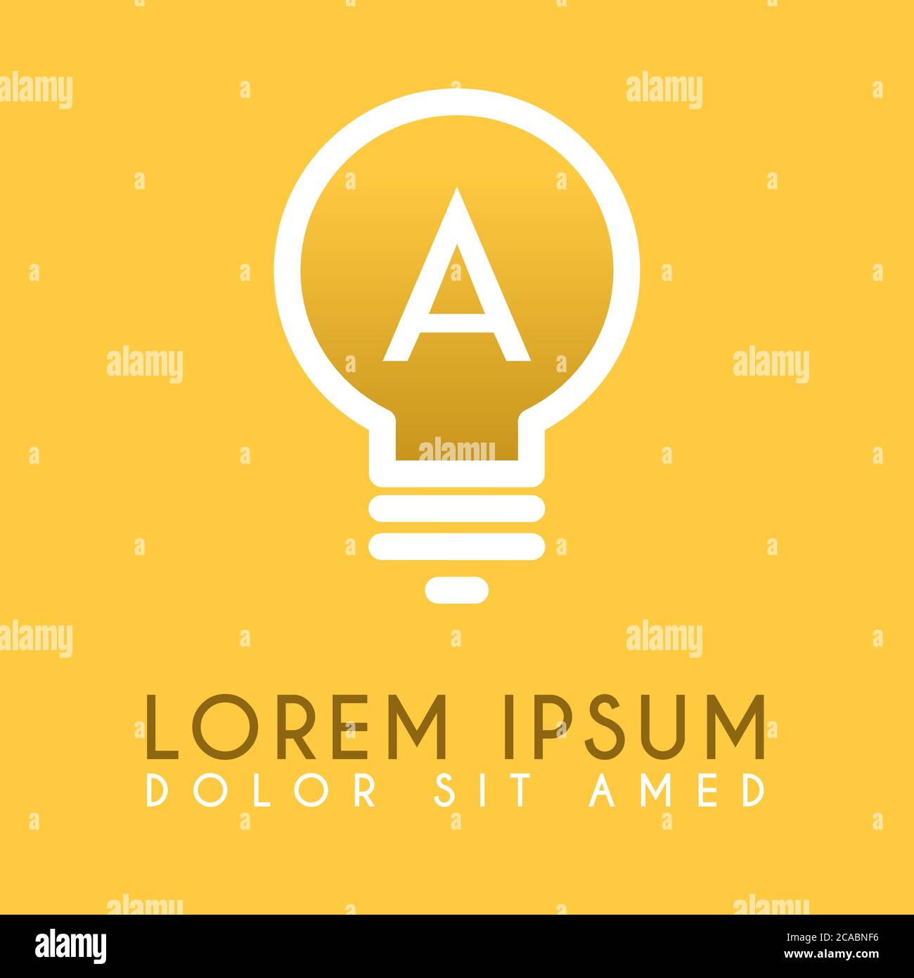 A yellow lamp logo letter in vector design Stock Vector Image & Art - Alamy