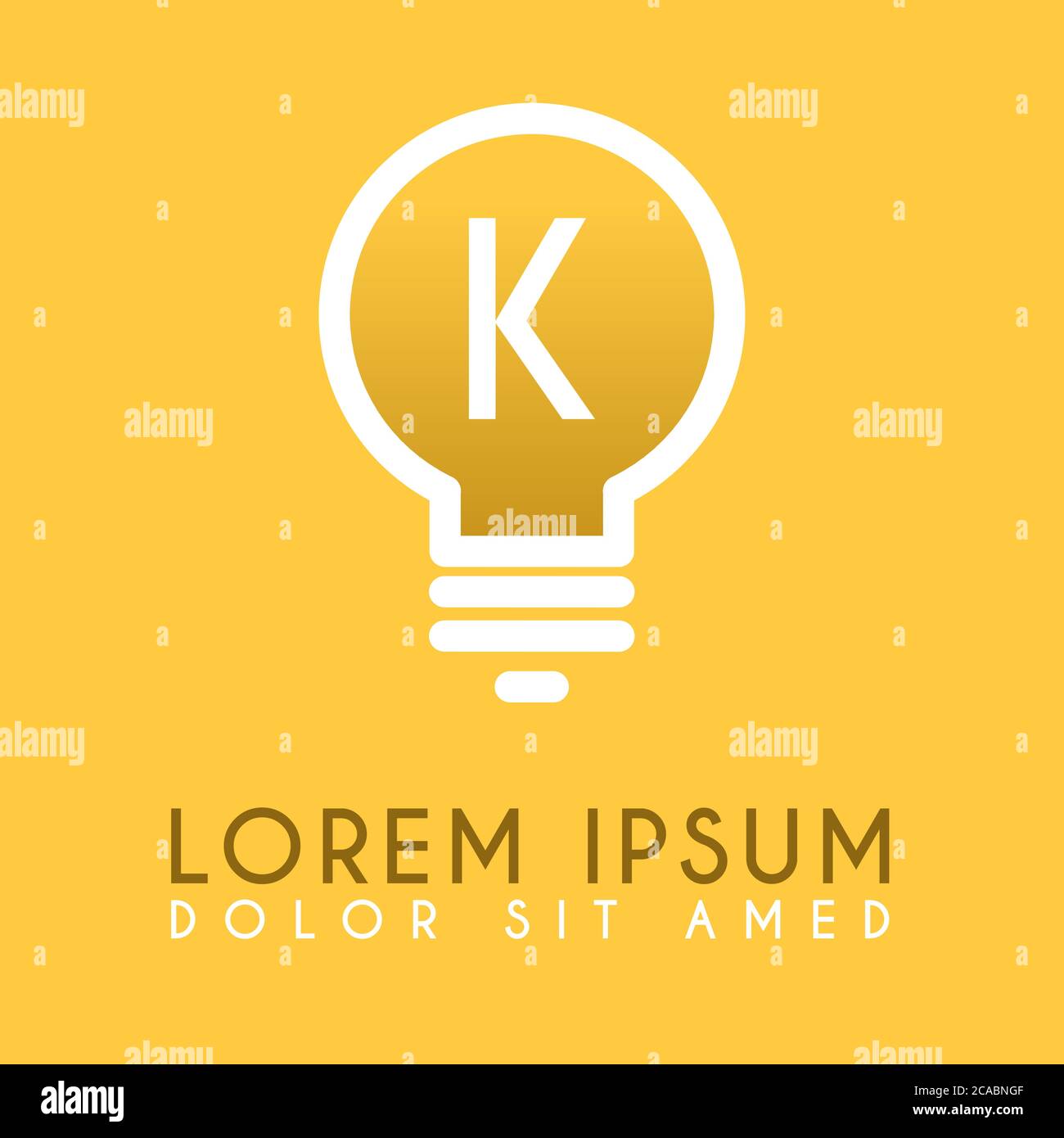 K yellow lamp logo letter in vector design Stock Vector Image & Art - Alamy