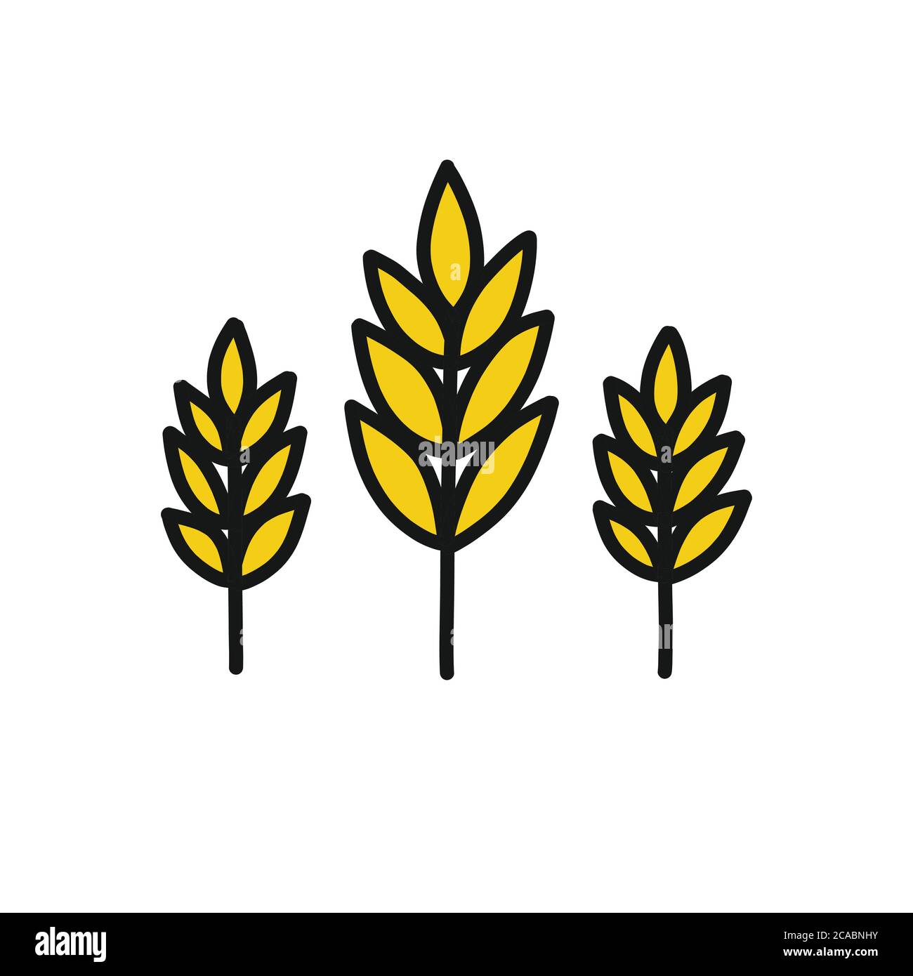 spikelets of wheat doodle icon, vector illustration Stock Vector Image ...