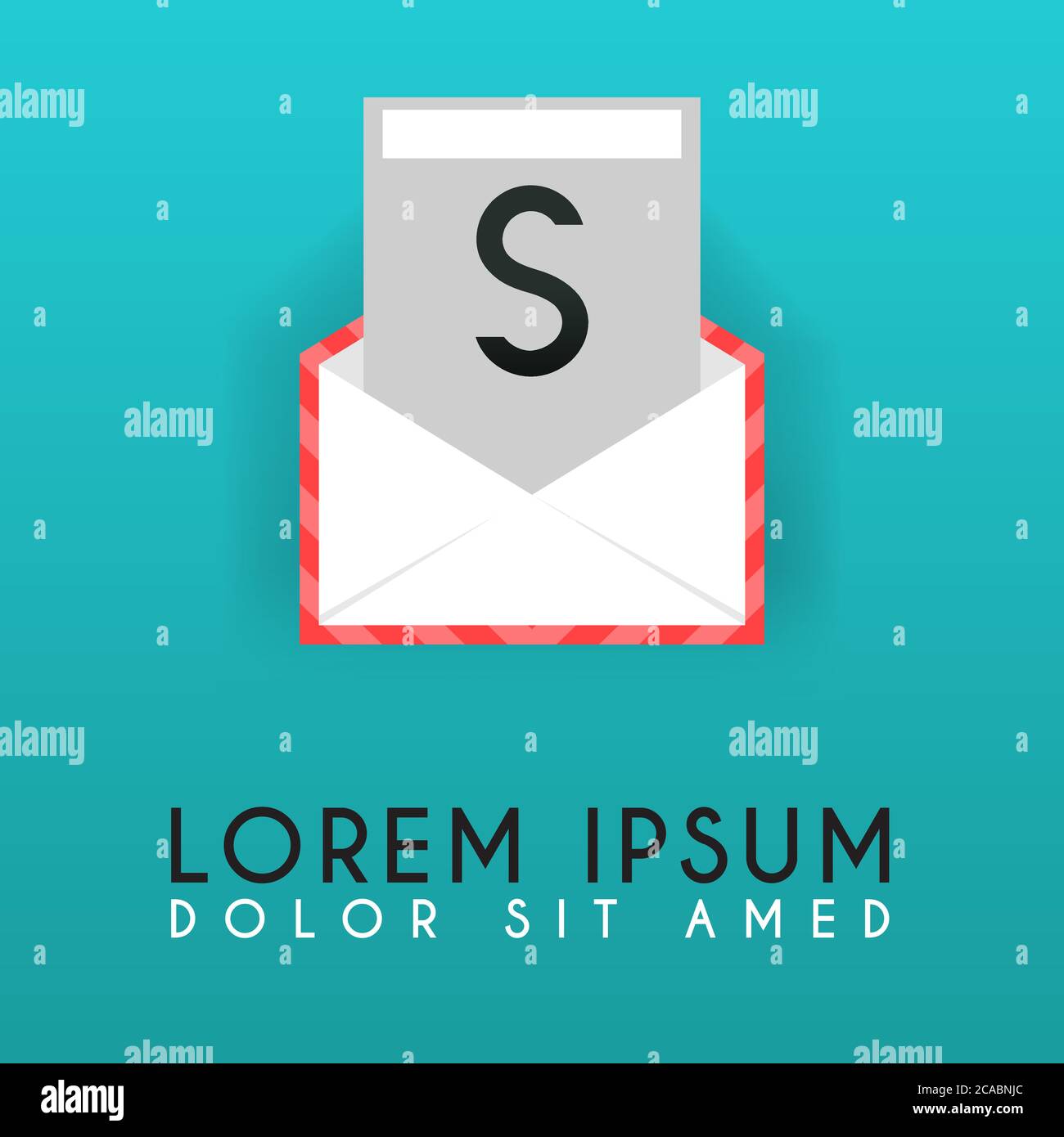 S flat mail, email logo design, S logo latter idea inspiration Stock ...