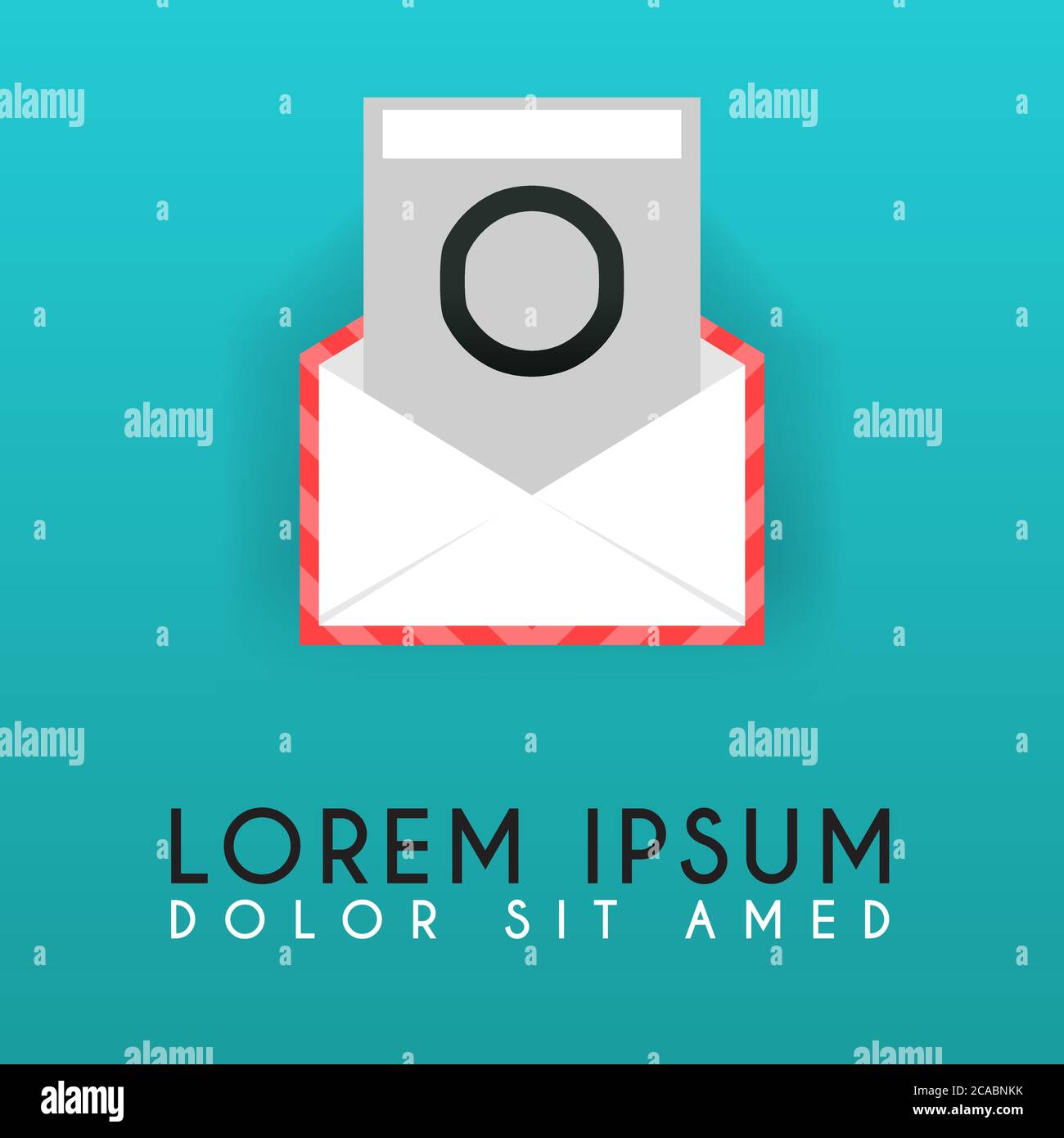 O flat mail, email logo design, O logo latter idea inspiration Stock ...