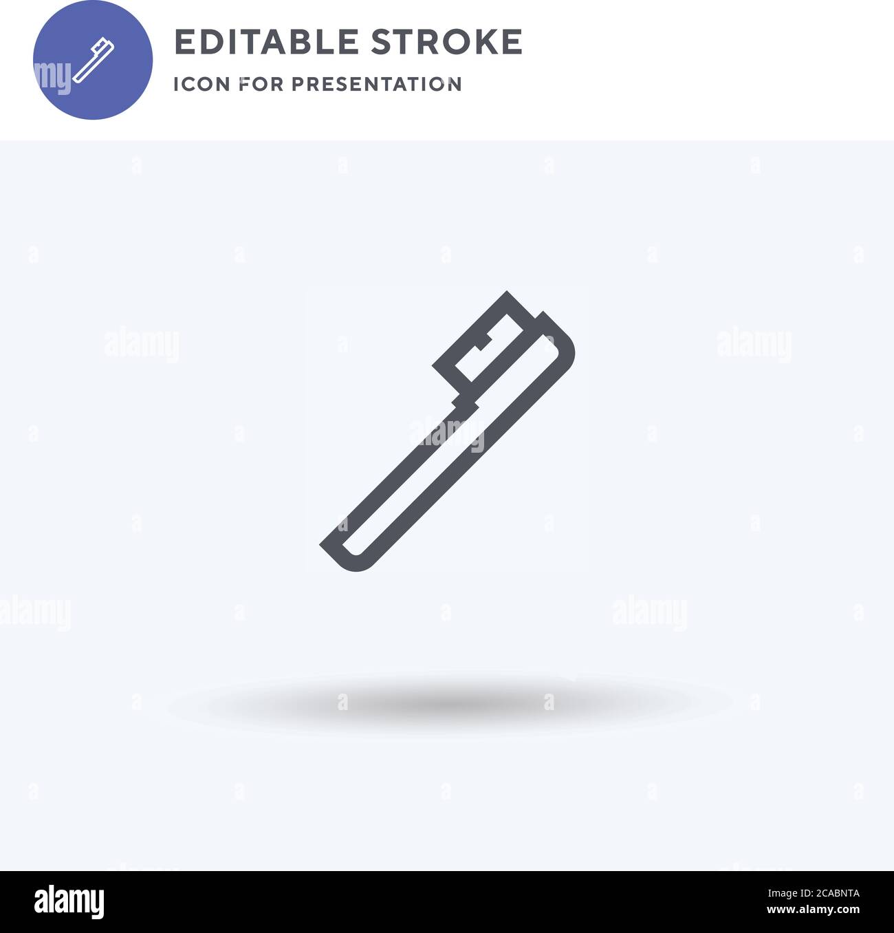 Toothbrush icon vector, filled flat sign, solid pictogram isolated on ...