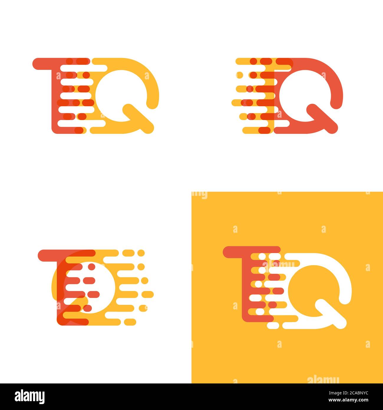 TQ letters logo with accent speed soft orange and yellow Stock Vector ...