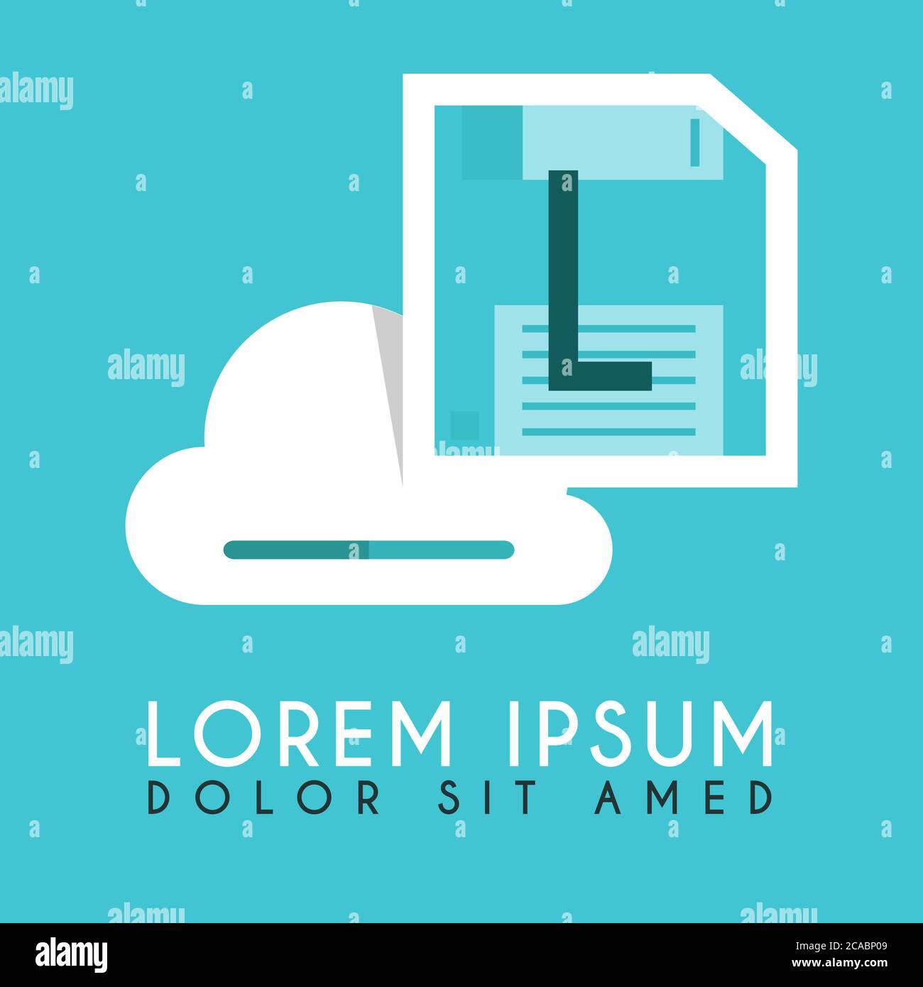 Floppy Disk Drive White Could L Initial and illustration logo design ...