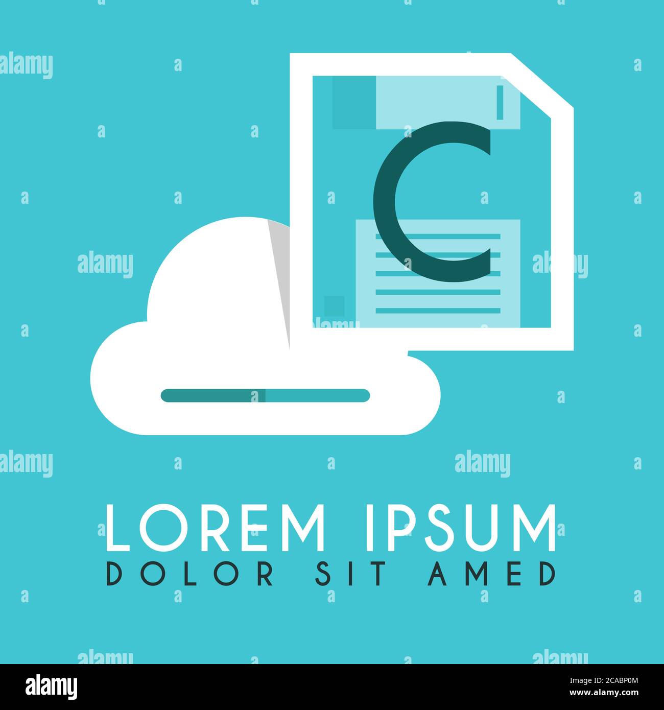 Floppy Disk Drive White Could C Initial and illustration logo design ...