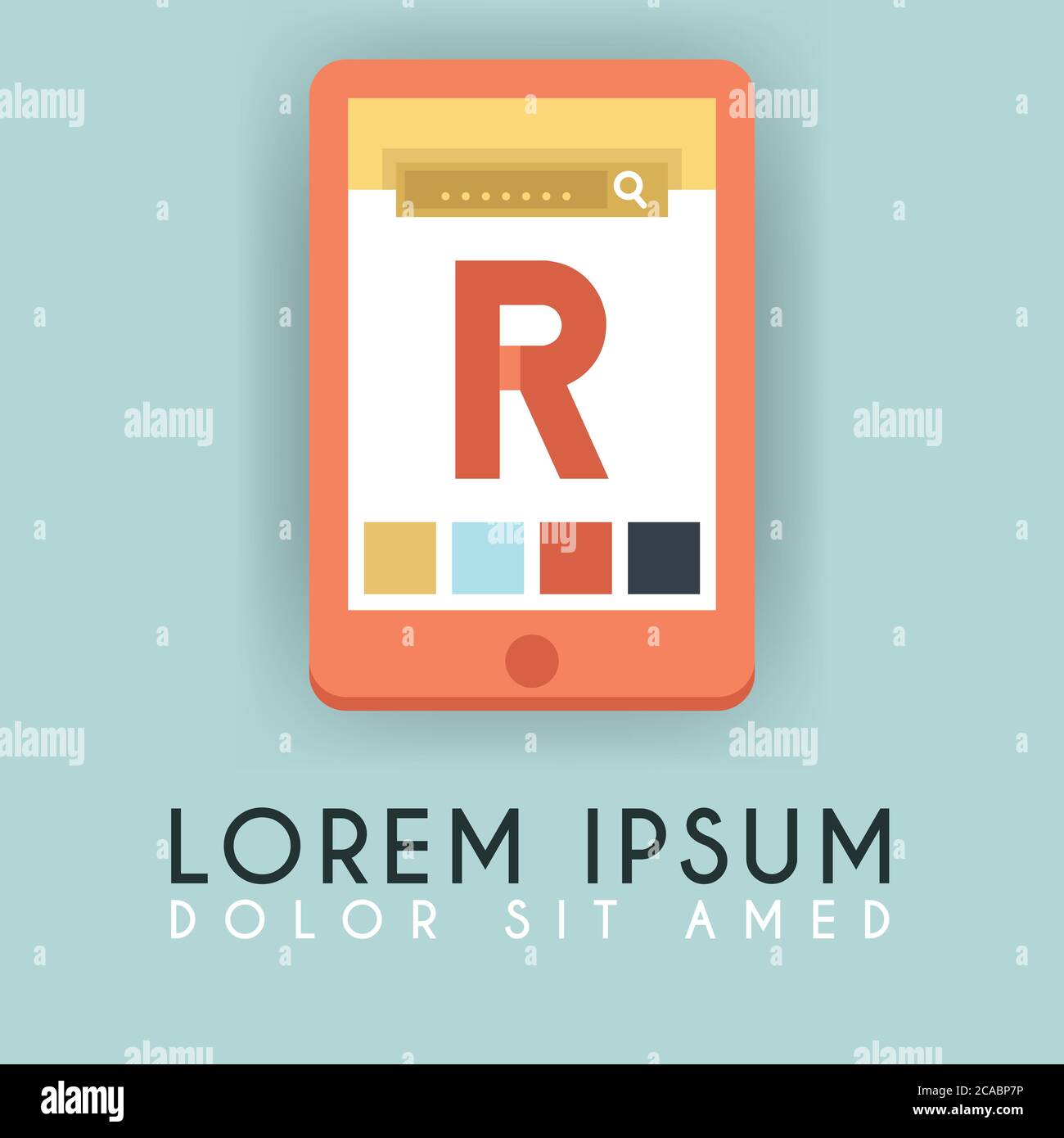 R Letter Smartphone e commerce Application Logo Design Stock Vector ...