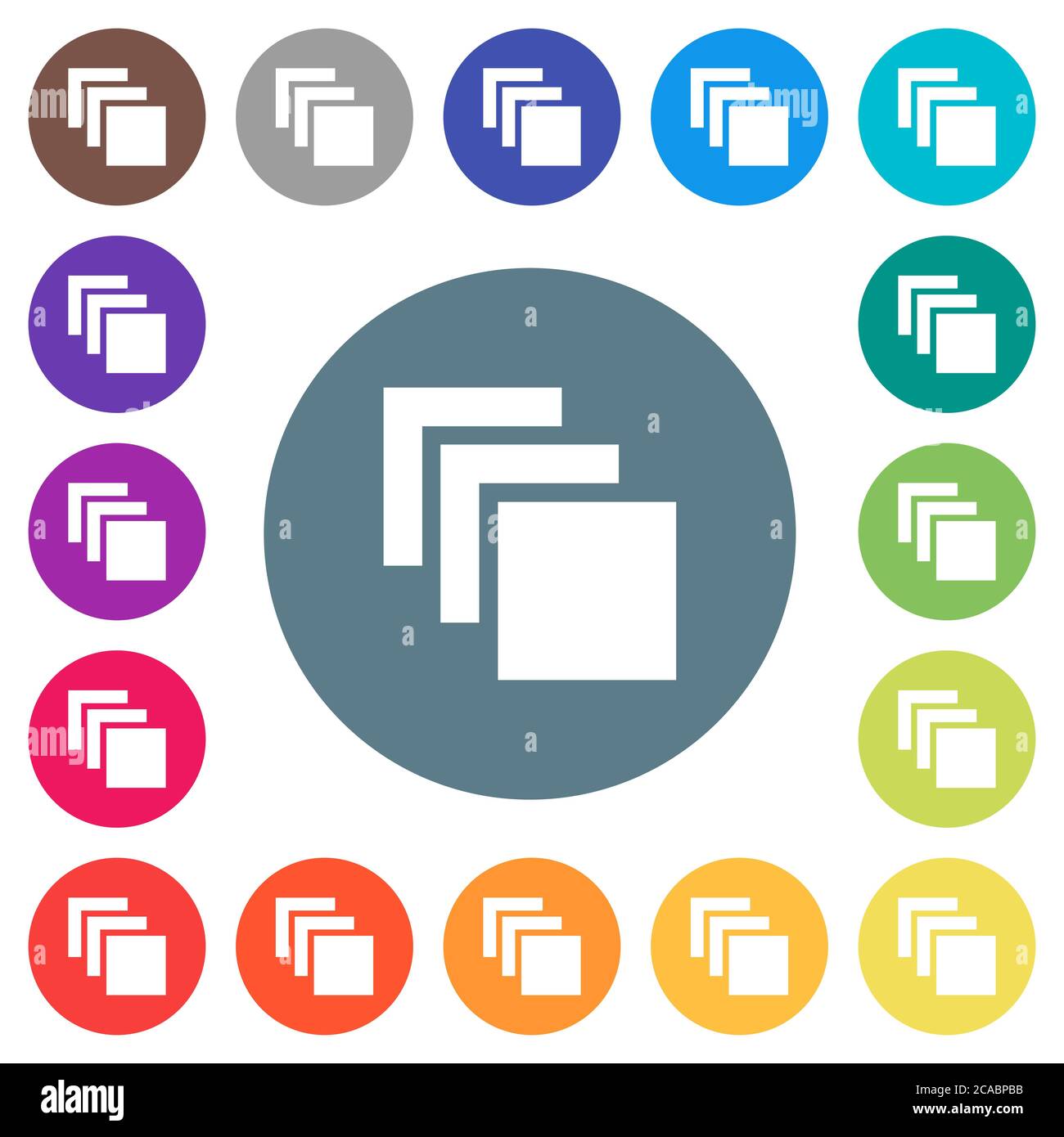 Multiple canvases flat white icons on round color backgrounds. 17 ...