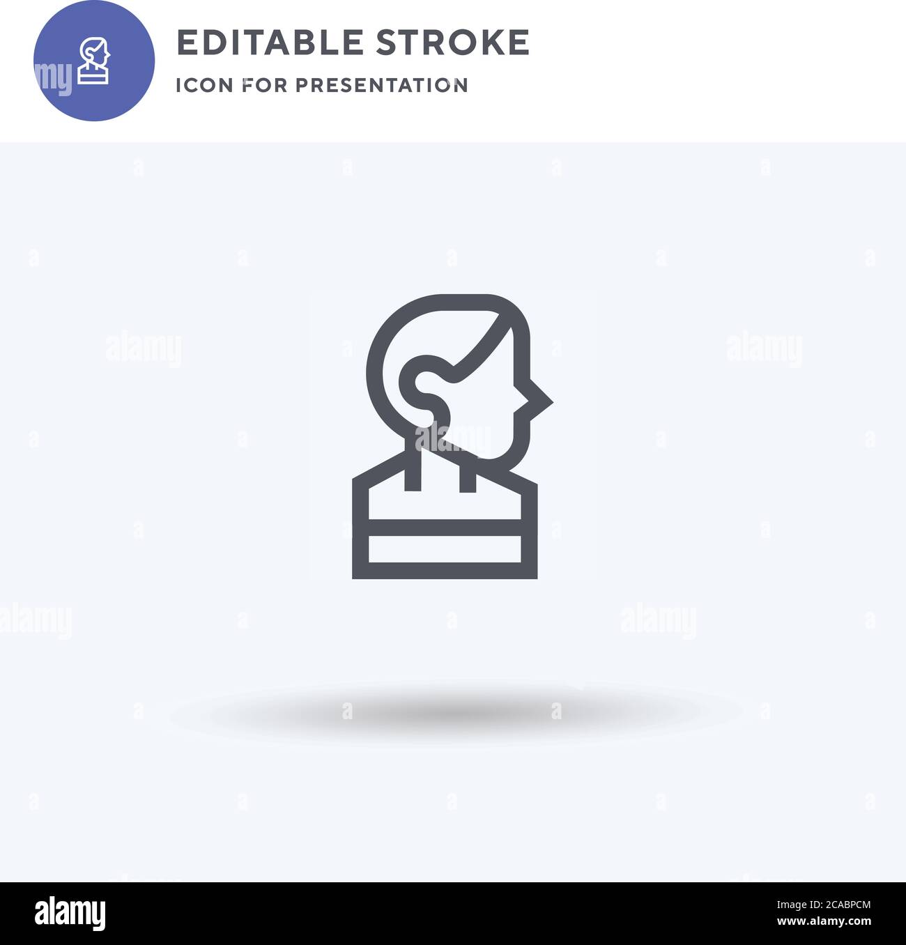 Bust icon vector, filled flat sign, solid pictogram isolated on white ...