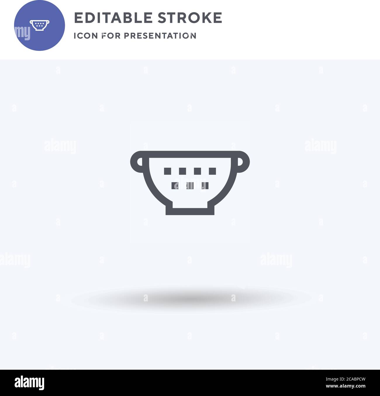 Colander icon vector, filled flat sign, solid pictogram isolated on ...