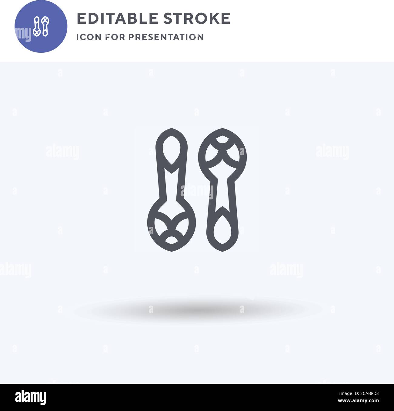 Wooden Spoon icon vector, filled flat sign, solid pictogram isolated on ...