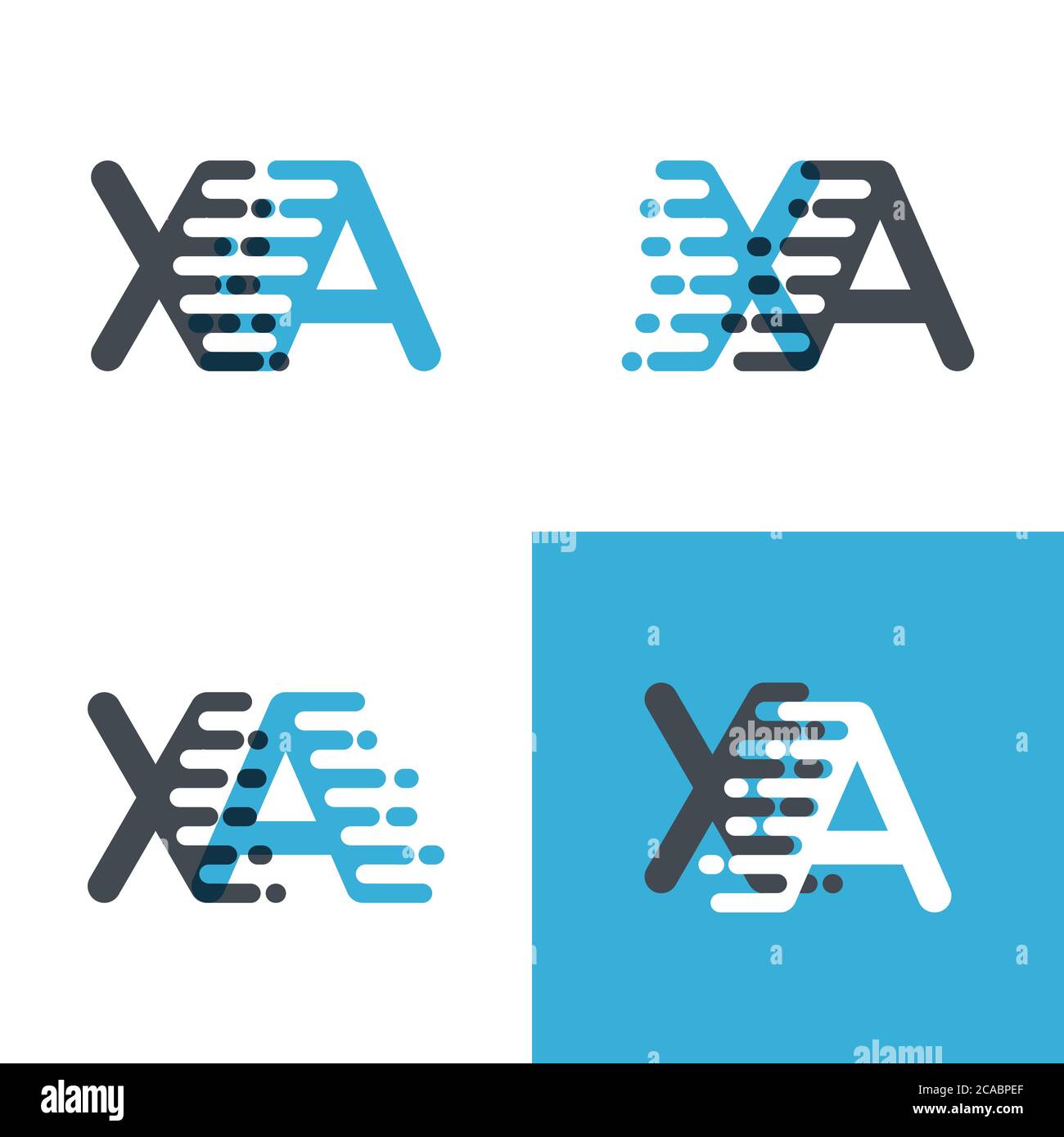 XA letters logo with accent speed soft blue and soft gray Stock Vector ...