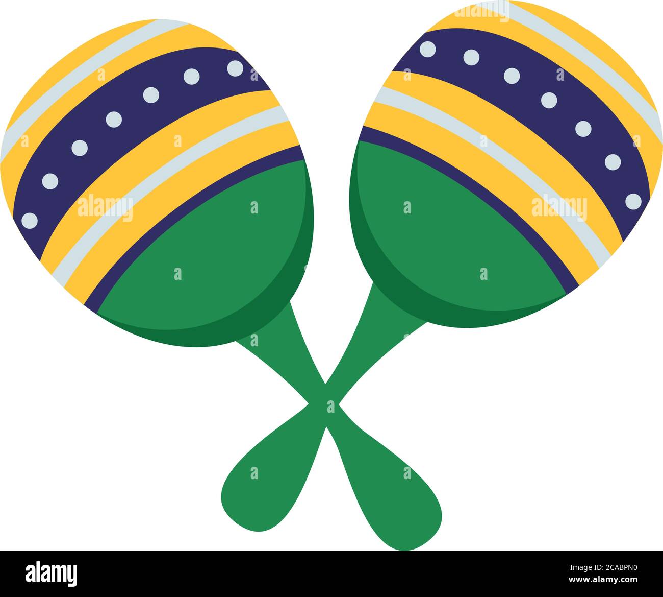 maracas with brazil flag country isolated icon vector illustration ...