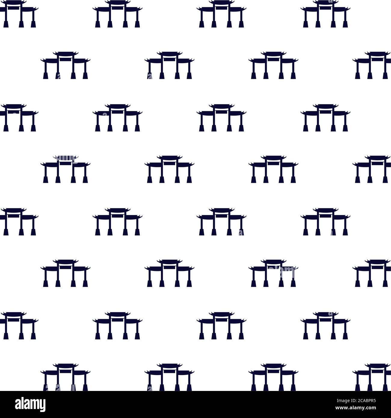 japanese archs monuments architecture pattern vector illustration ...