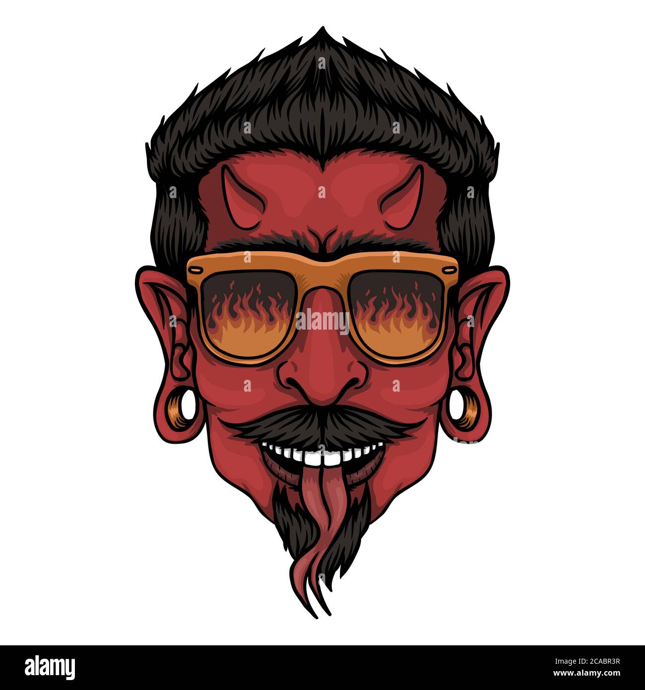 Devil Head vector illustration for your company or brand Stock Vector ...