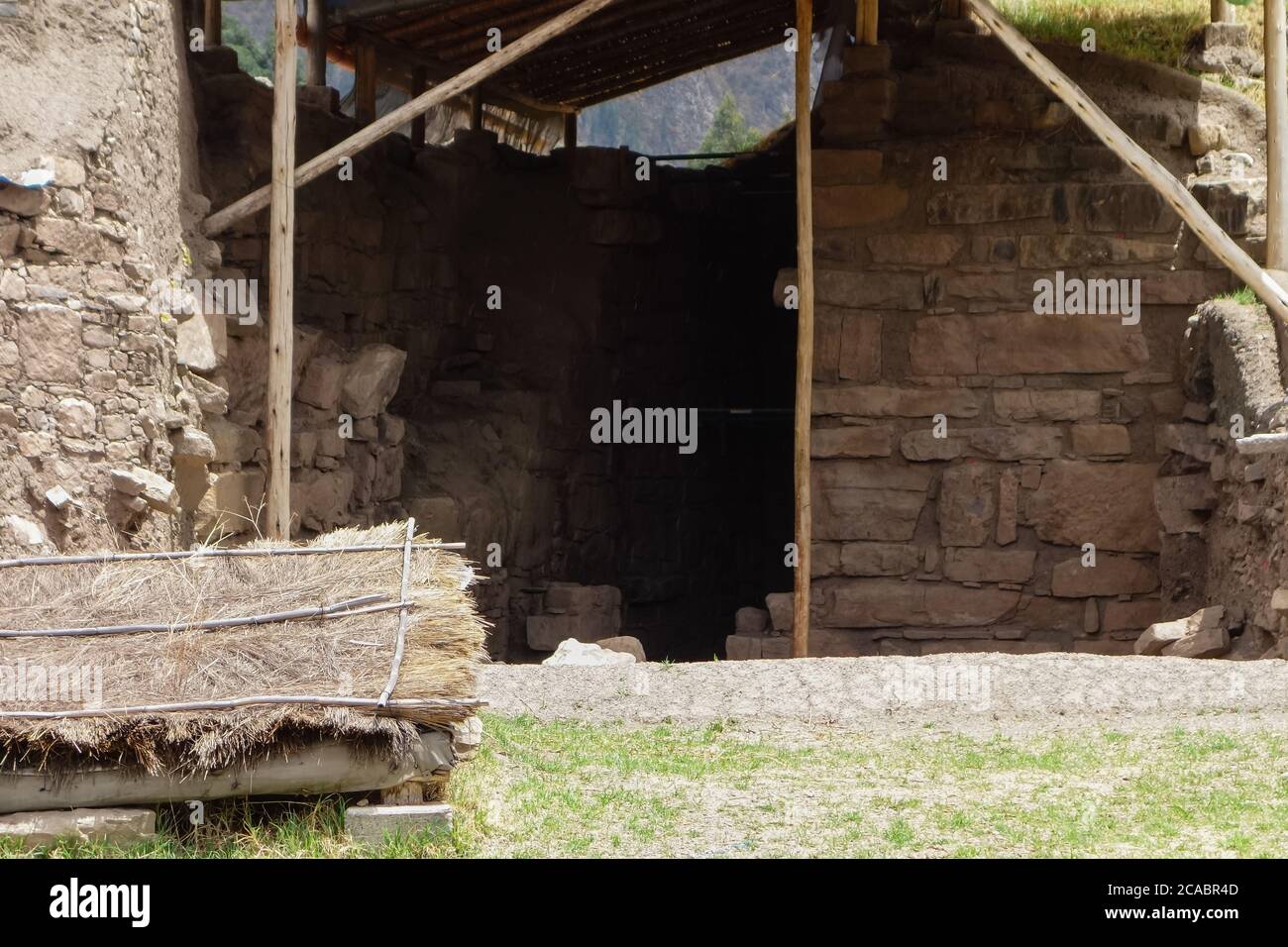 Shot of the ruins at the Archaeological site of Chavin, Peru Stock ...