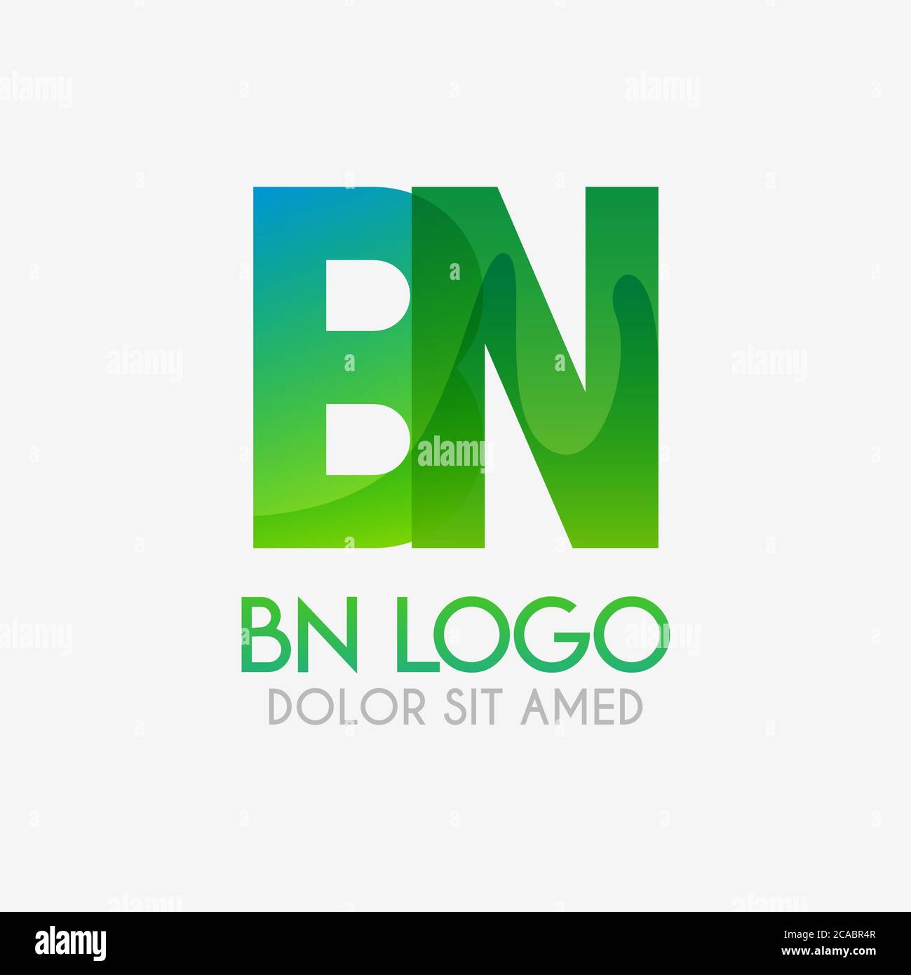 The BN logo with striking colors and gradations, modern and simple for ...