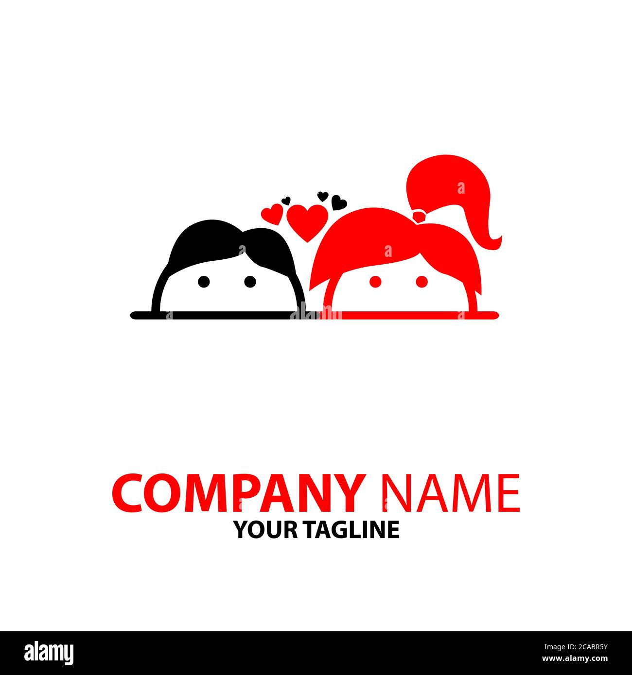couple red and black logo concept character can be used for companies ...
