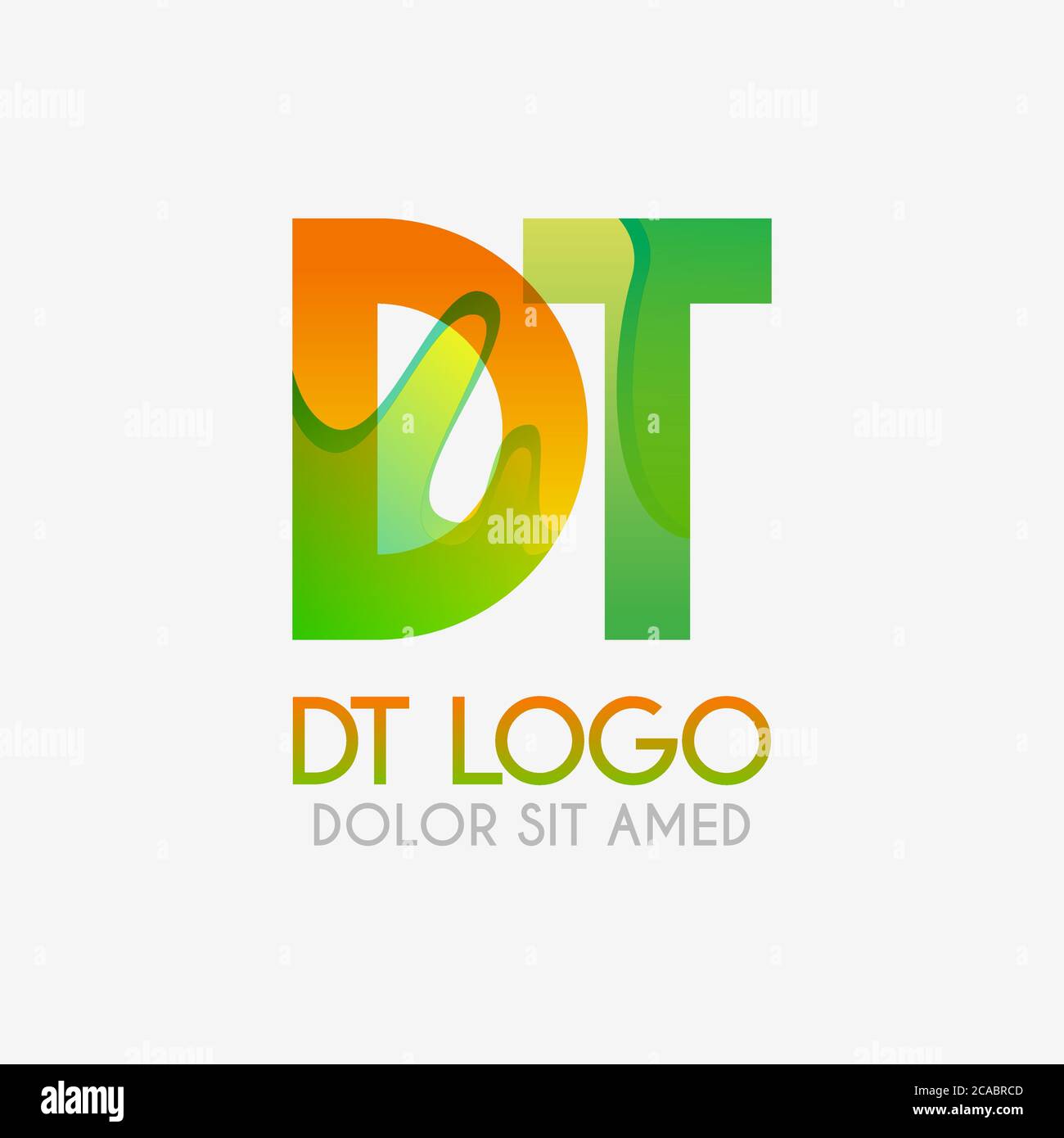 The DT logo with striking colors and gradations, modern and simple for ...